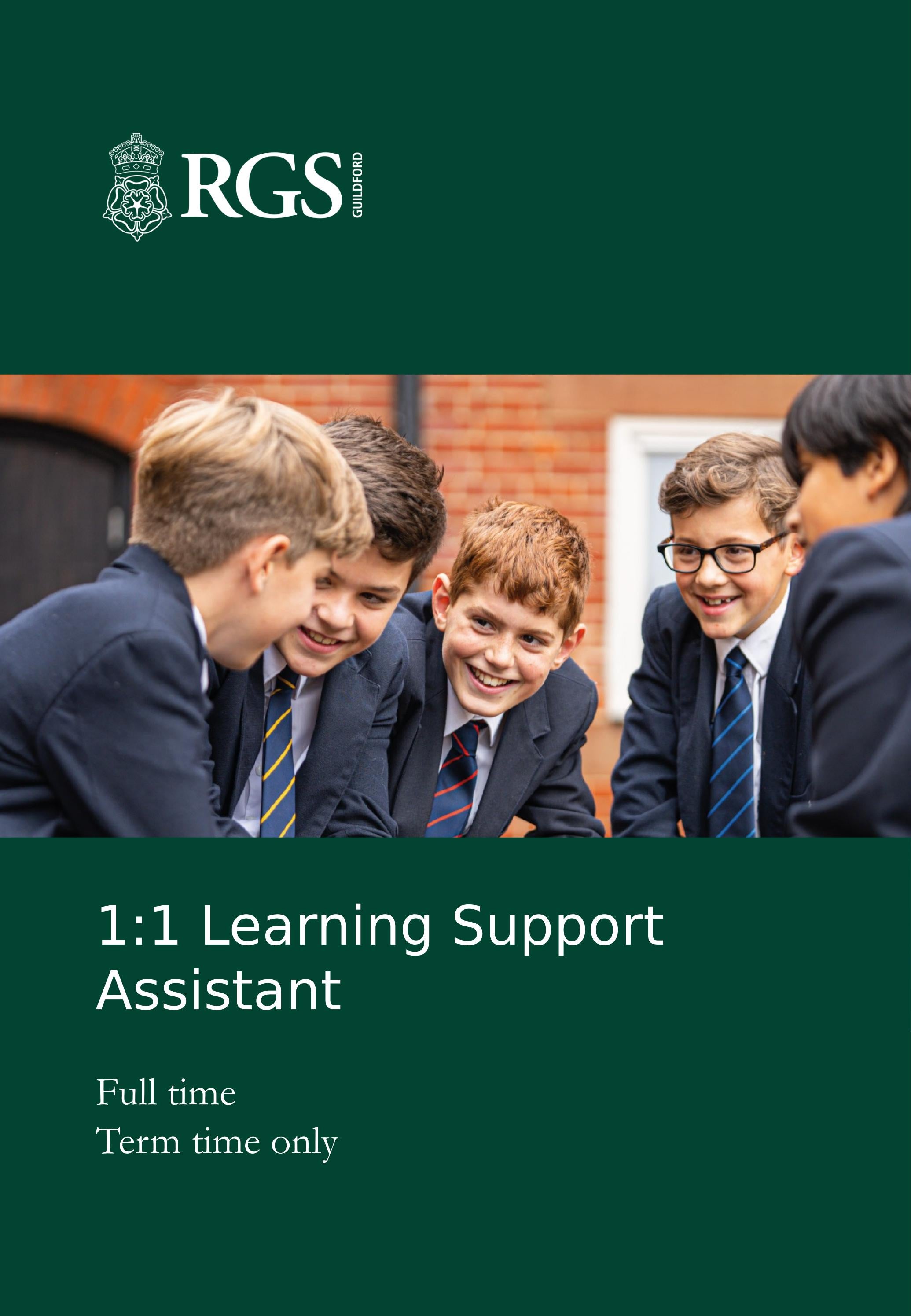 1:1 SEN Learning Support Assistant - Recruitment Pack by RGS Guildford ...