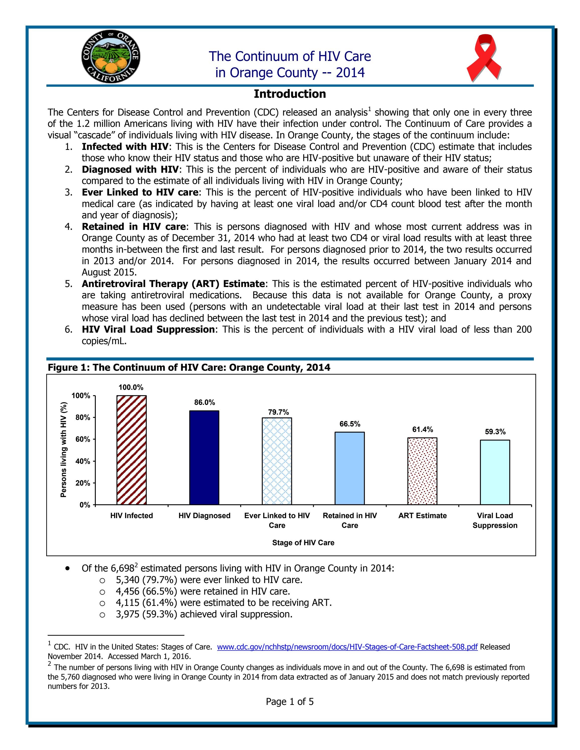 The Continuum of HIV Care in Orange County- 2014 by advanceoc - Issuu