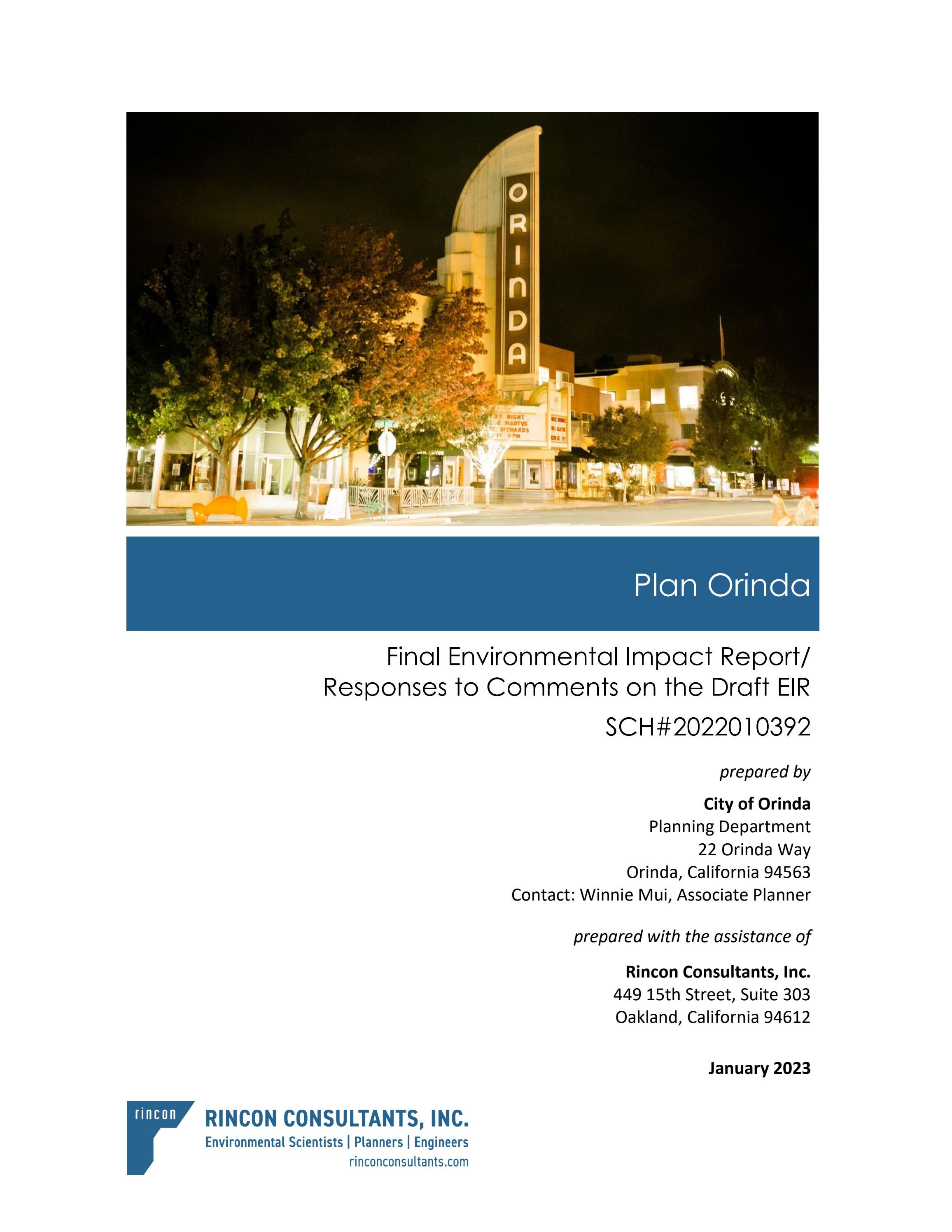 Plan Orinda - Final Environmental Impact Report by City of Orinda - Issuu