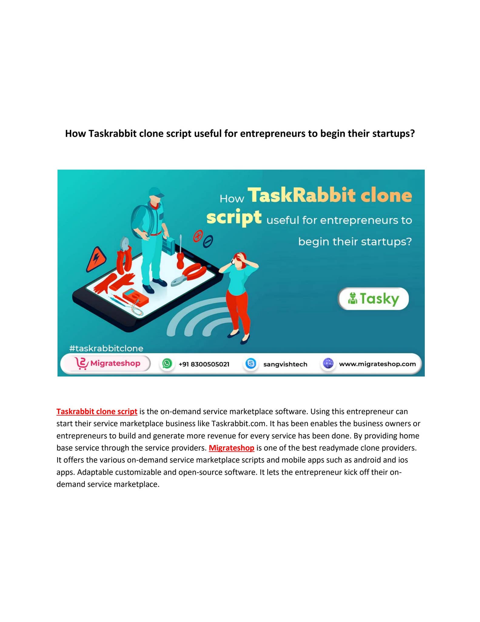 How Taskrabbit clone script useful for entrepreneurs to begin their startups? by sarah krish - Issuu