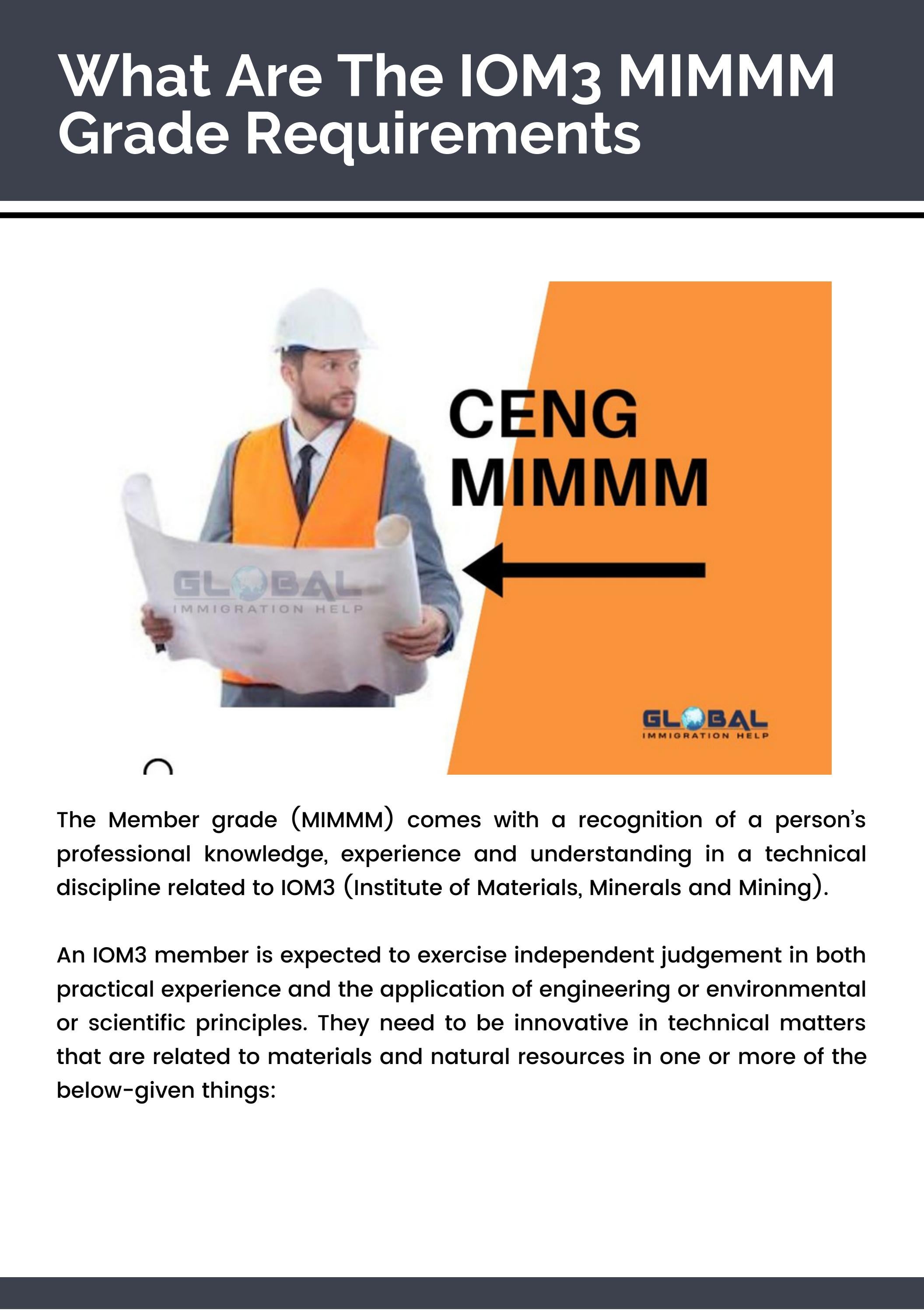 What Are The IOM3 MIMMM Grade Requirements By Global Immigration Help What Are The IOM3 MIMMM Grade Requirements By Global Immigration Help