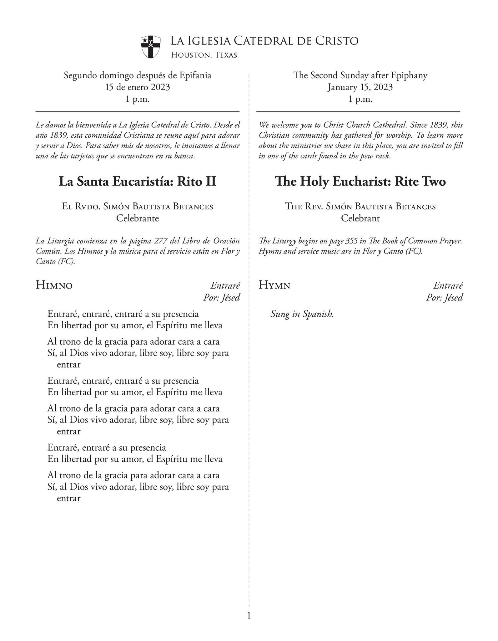 1 pm Spanish leaflet 1/15/23 by Christ Church Cathedral - Issuu