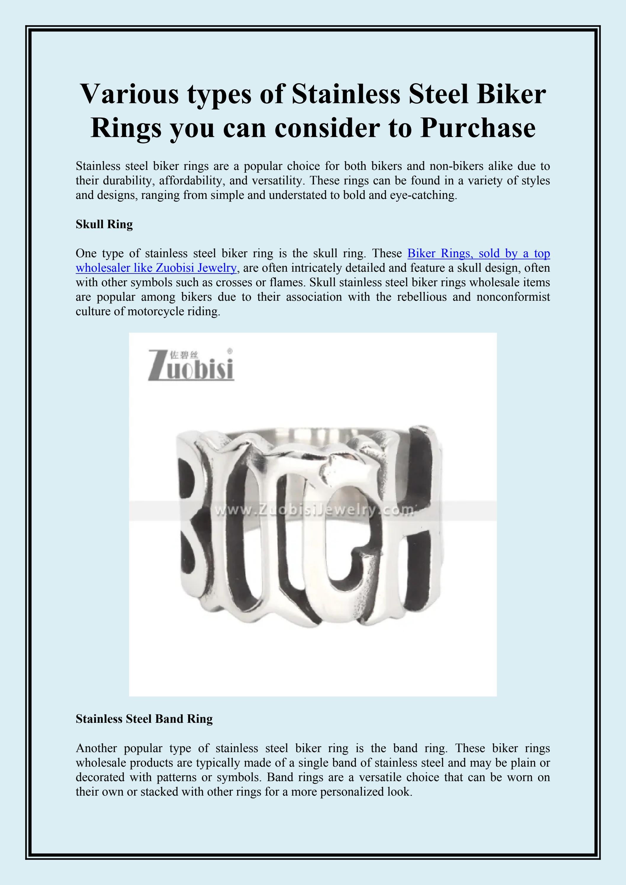 Various types of Stainless Steel Biker Rings you can consider to ...