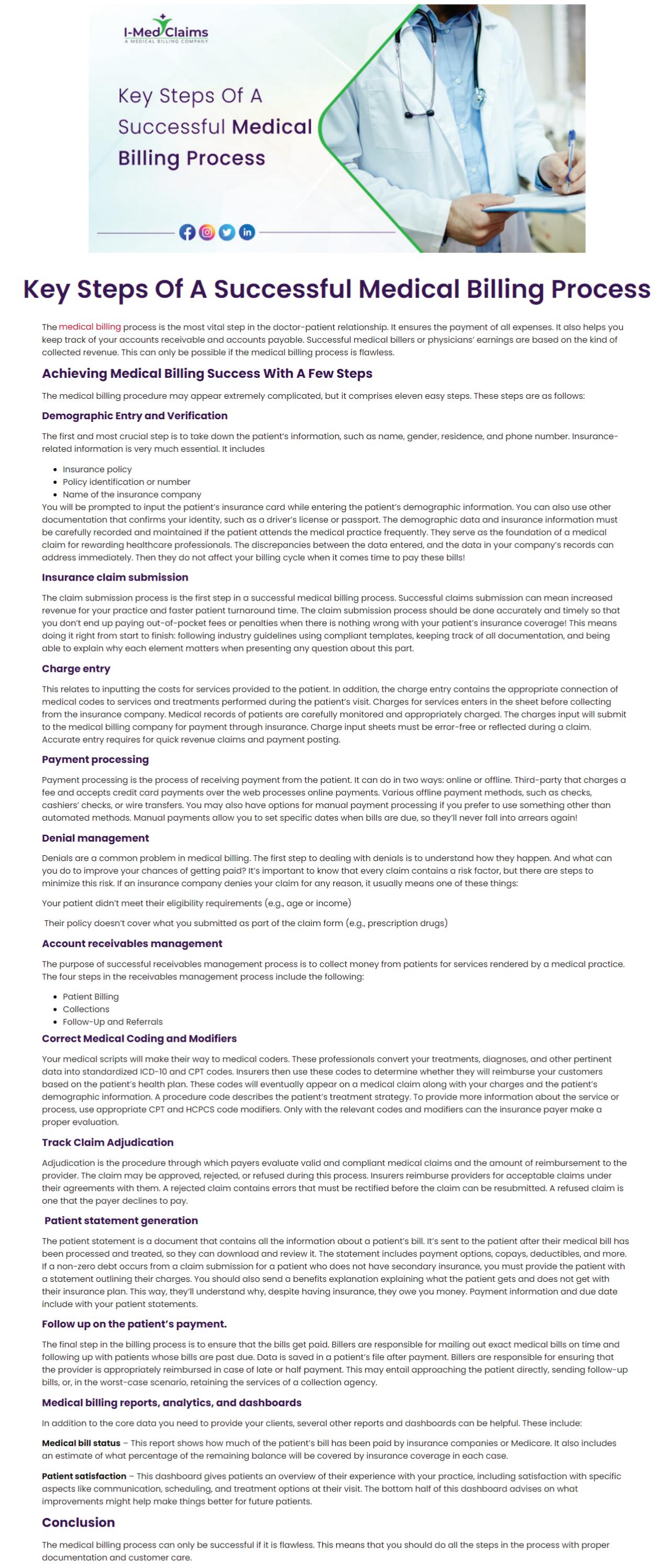 Key Steps Of A Successful Medical Billing Process by Alex Richardson ...