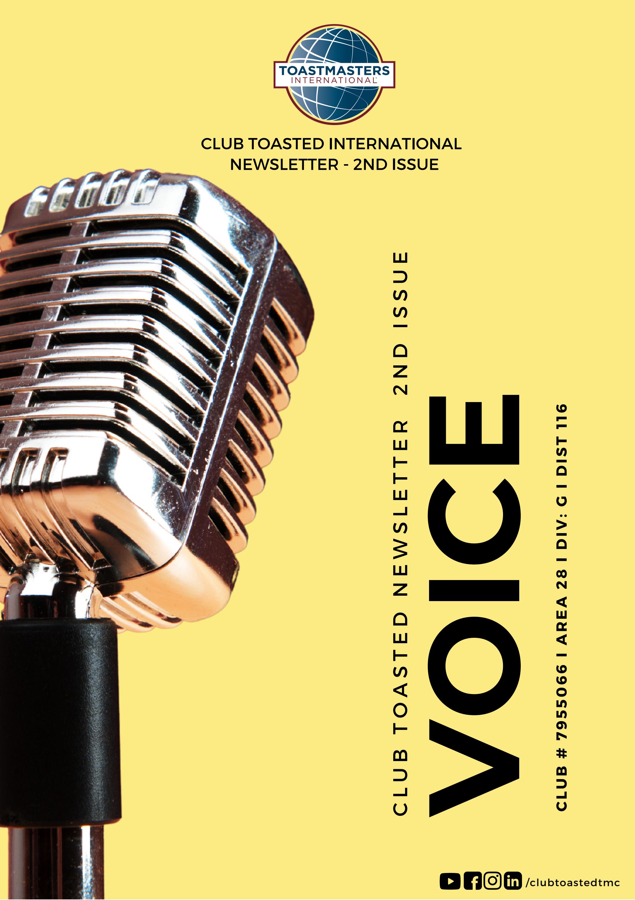 Second Edition of the Club ToastEd International Newsletter "VOICE" by ...