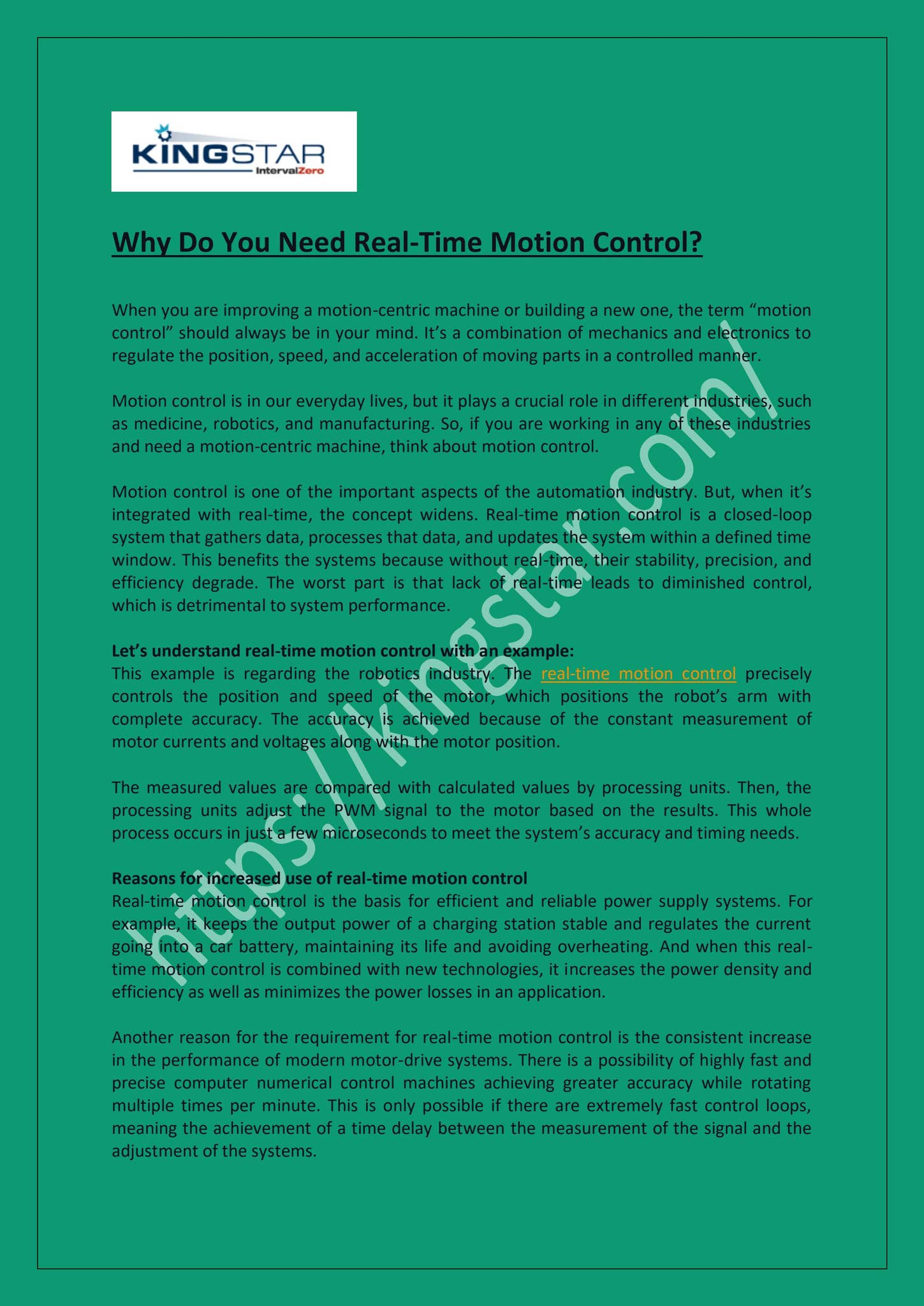 Why Do You Need Real-Time Motion Control ? by Kingstar - Issuu