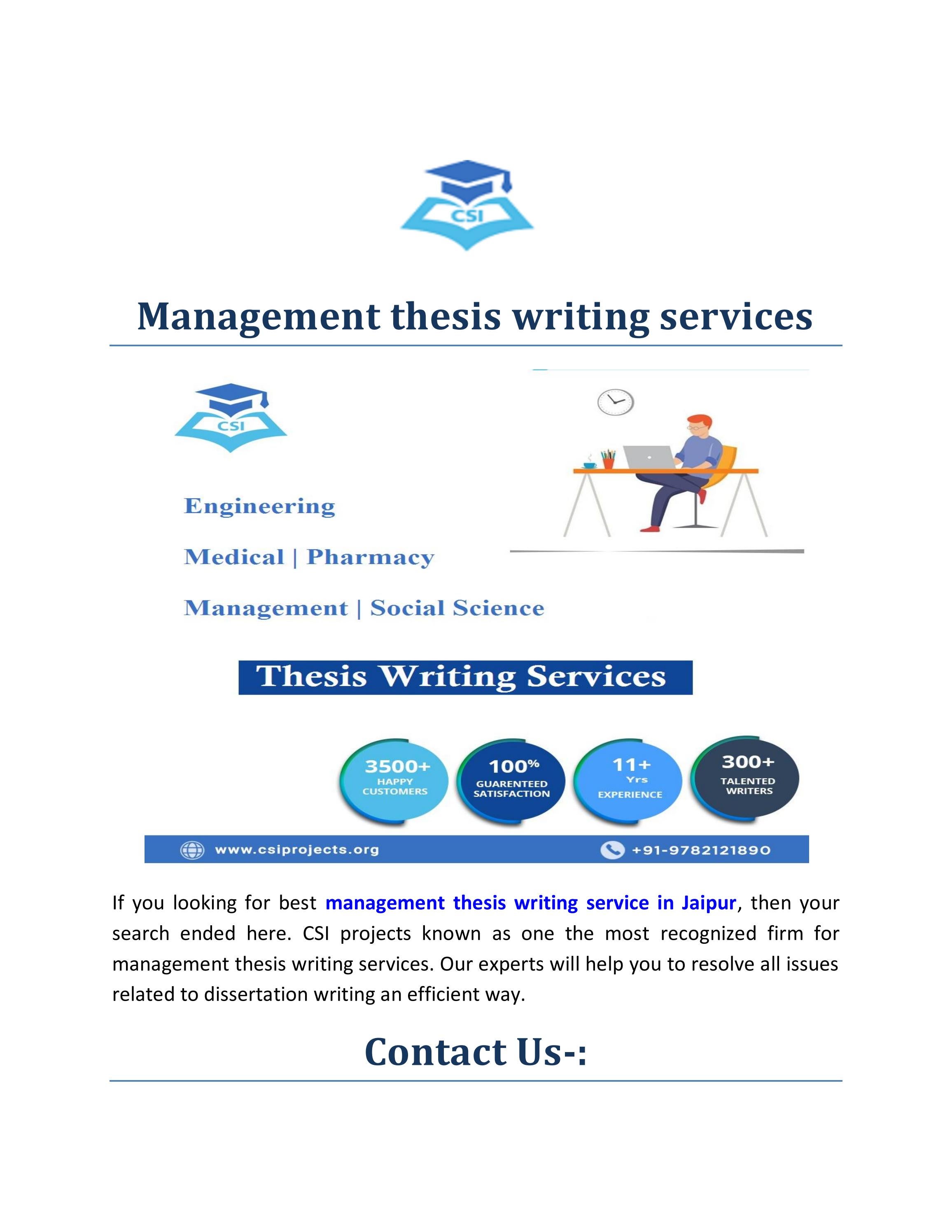 management thesis writing services by CSI Project - Issuu
