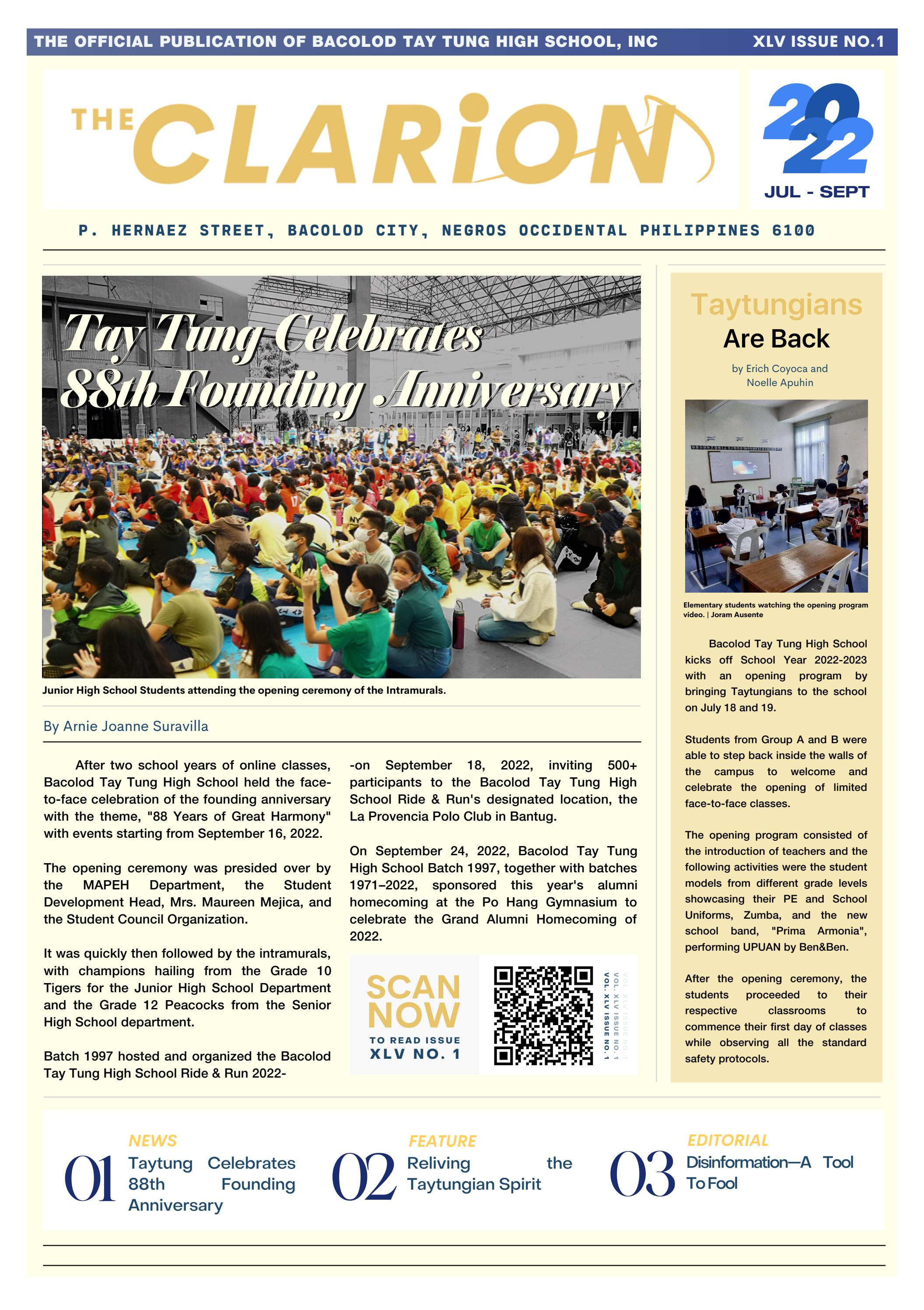 CLARION VOL. XLV ISSUE NO.1 by Clarion Publishing - Issuu