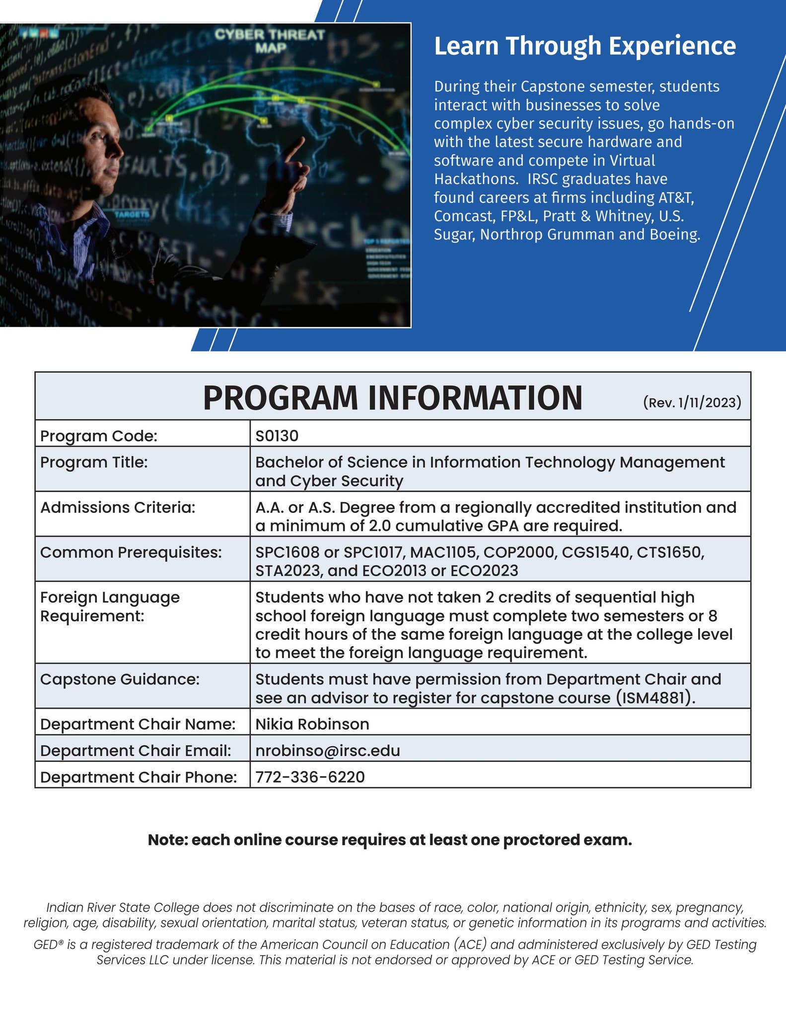 IRSC Bachelor of Science Degree in Information Technology Management ...