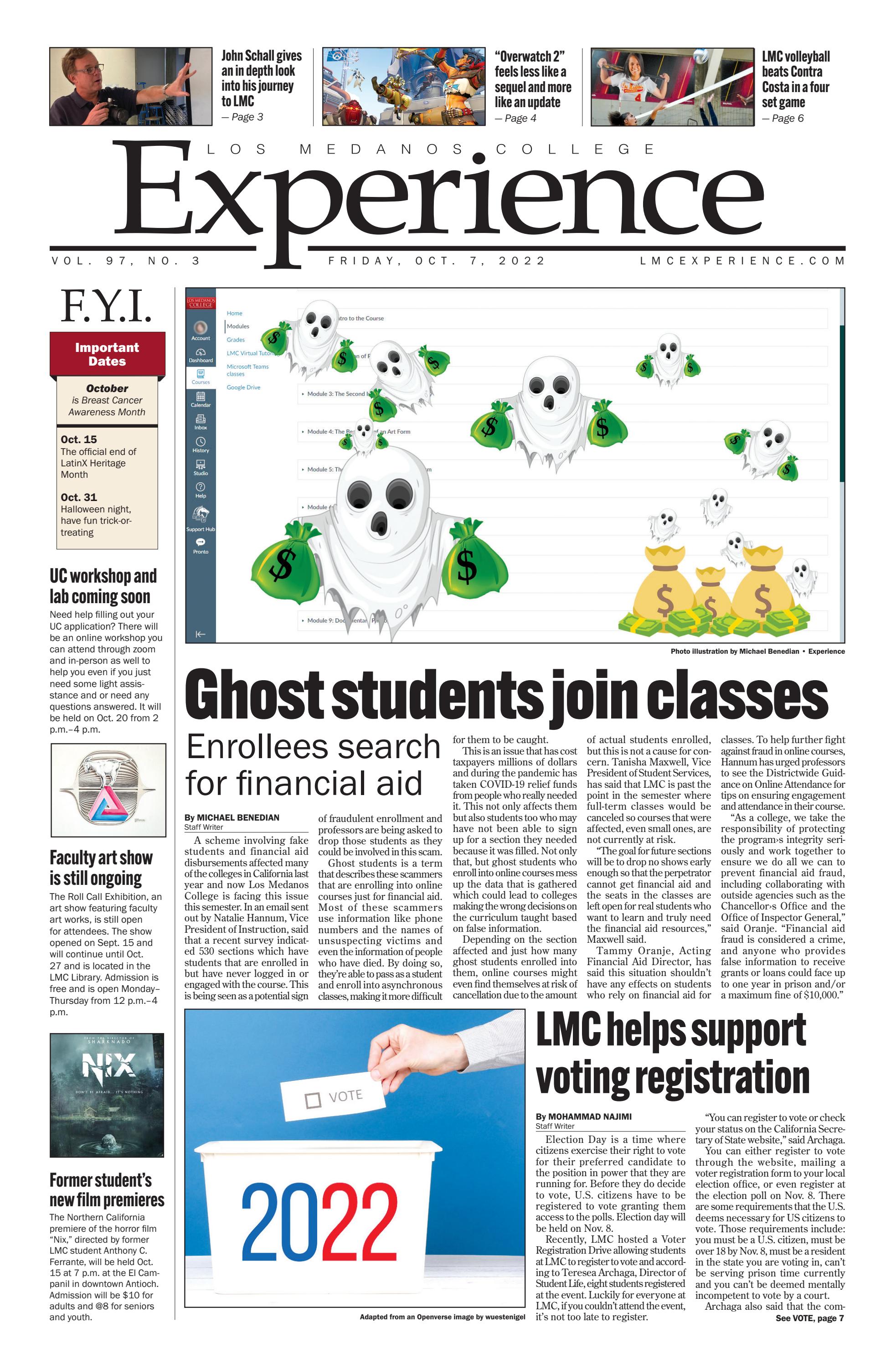 LMC Experience Vol. 97 No. 3 - Oct. 7, 2022 by The Experience Los Medanos College - Issuu