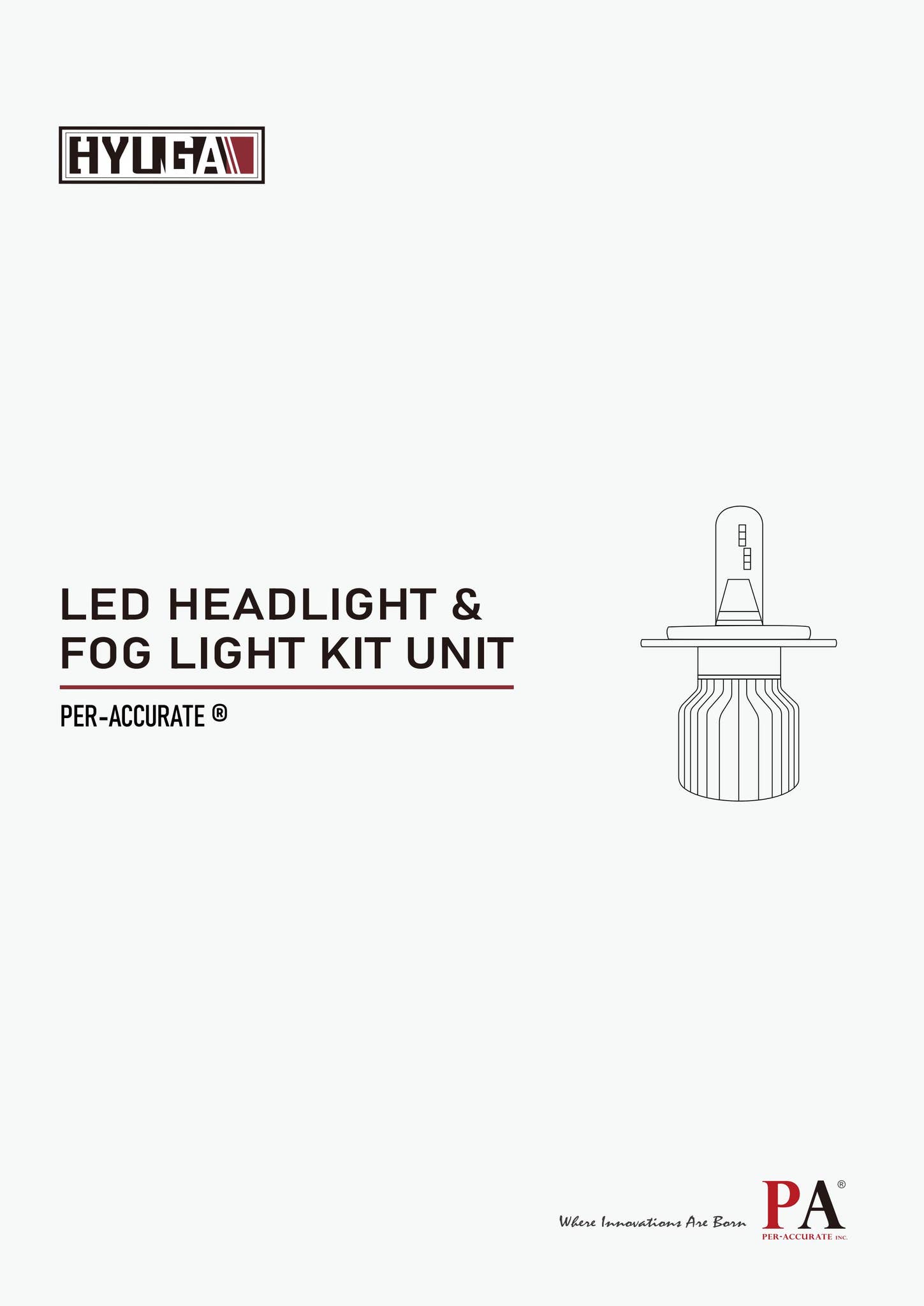 PA HYUGA LED HEADLIGHT& FOG LIGHT KIT UNIT by Per-Accurate (auto LED ...