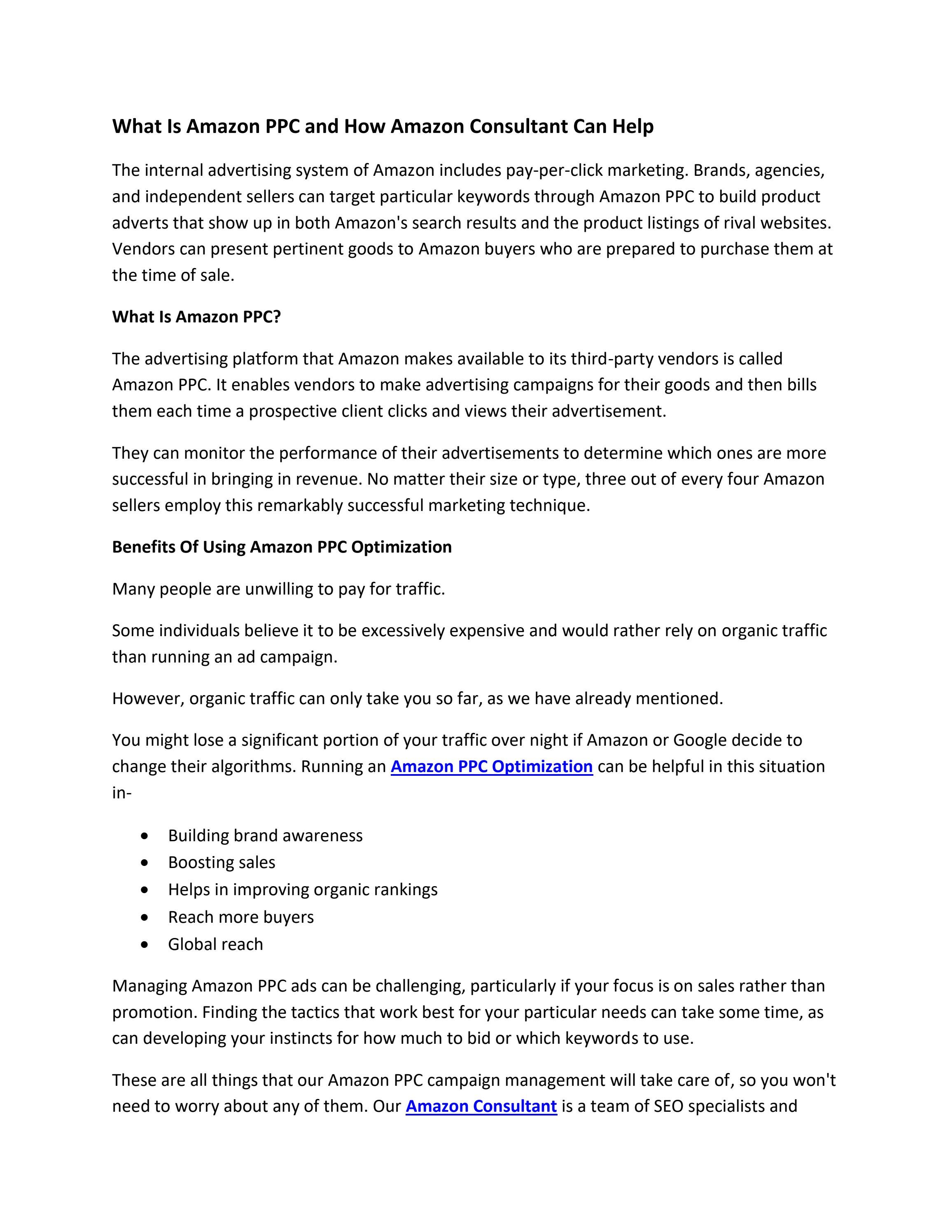 What Is Amazon PPC and How Amazon Consultant Can Help by eStore Factory ...