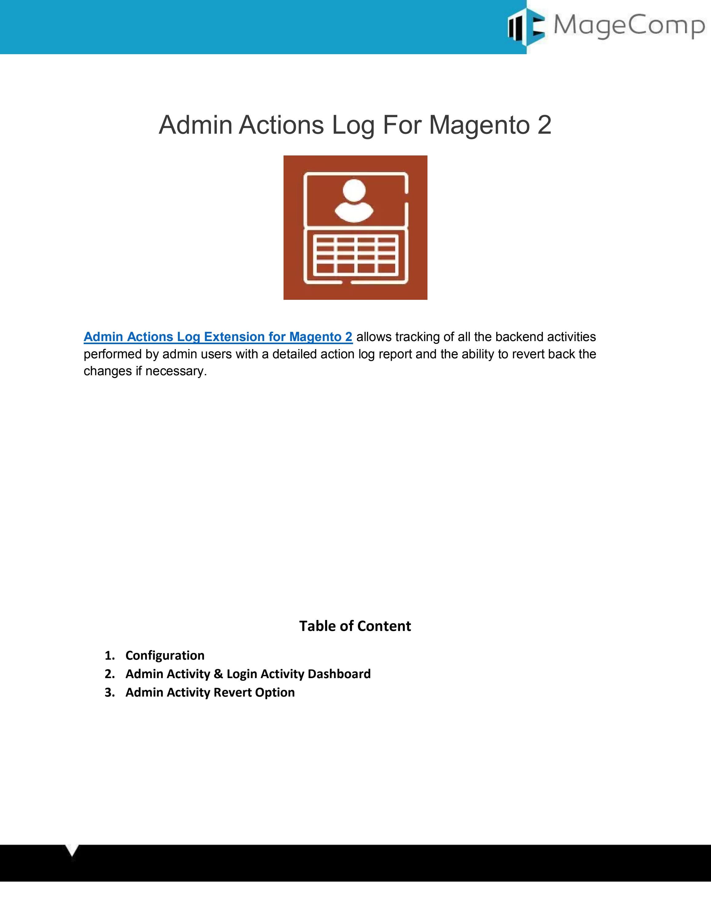 Magento 2 Admin Actions Log Extension by MageComp - Issuu