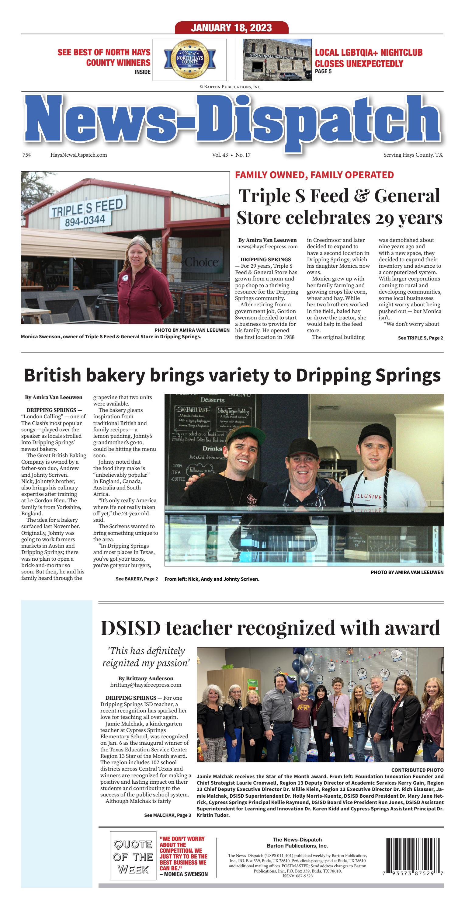 January 18, 2023 News-Dispatch by Hays Free Press/News-Dispatch - Issuu