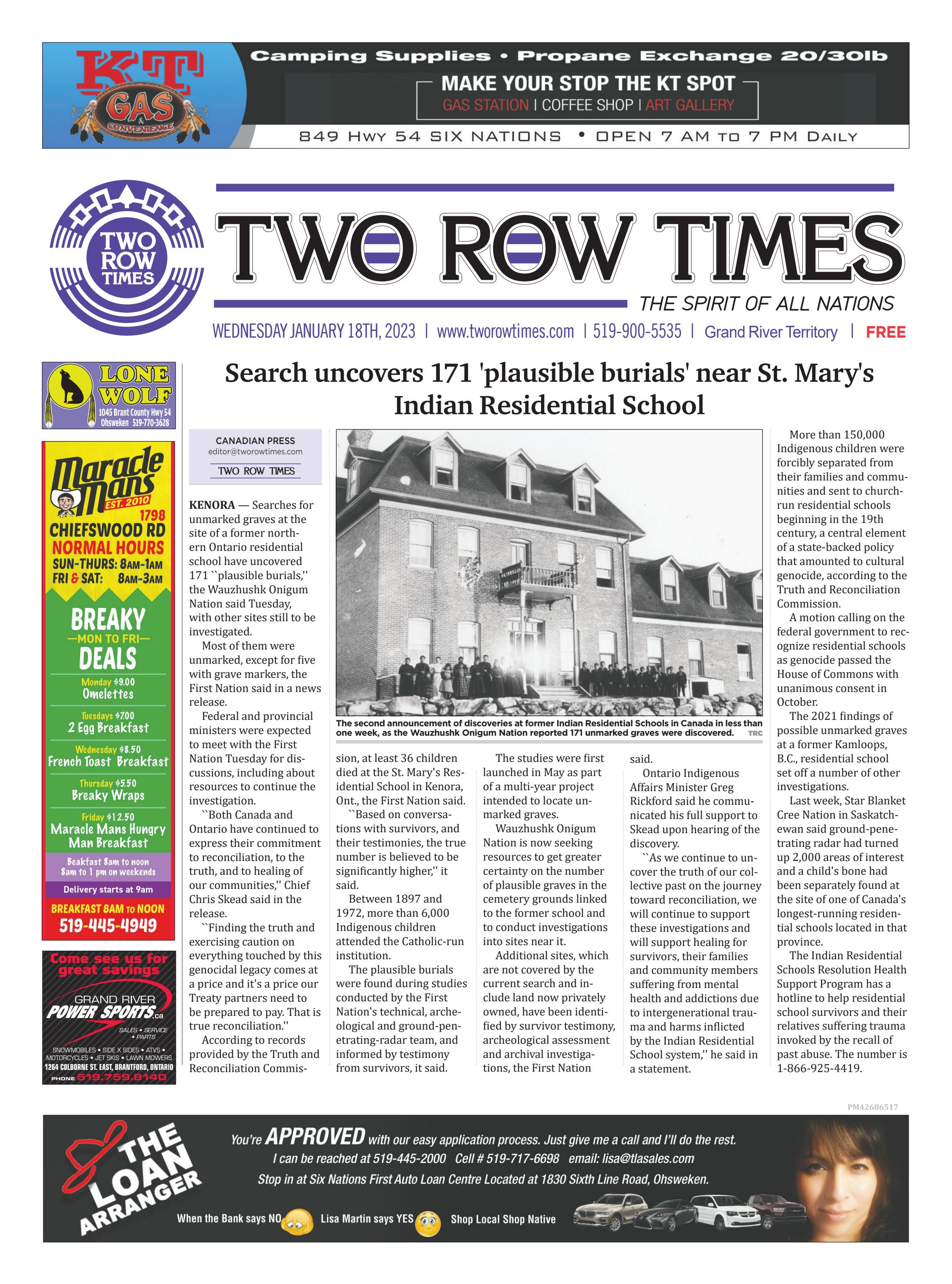 Two Row Times, January 18, 2023 by Two Row Times - Issuu