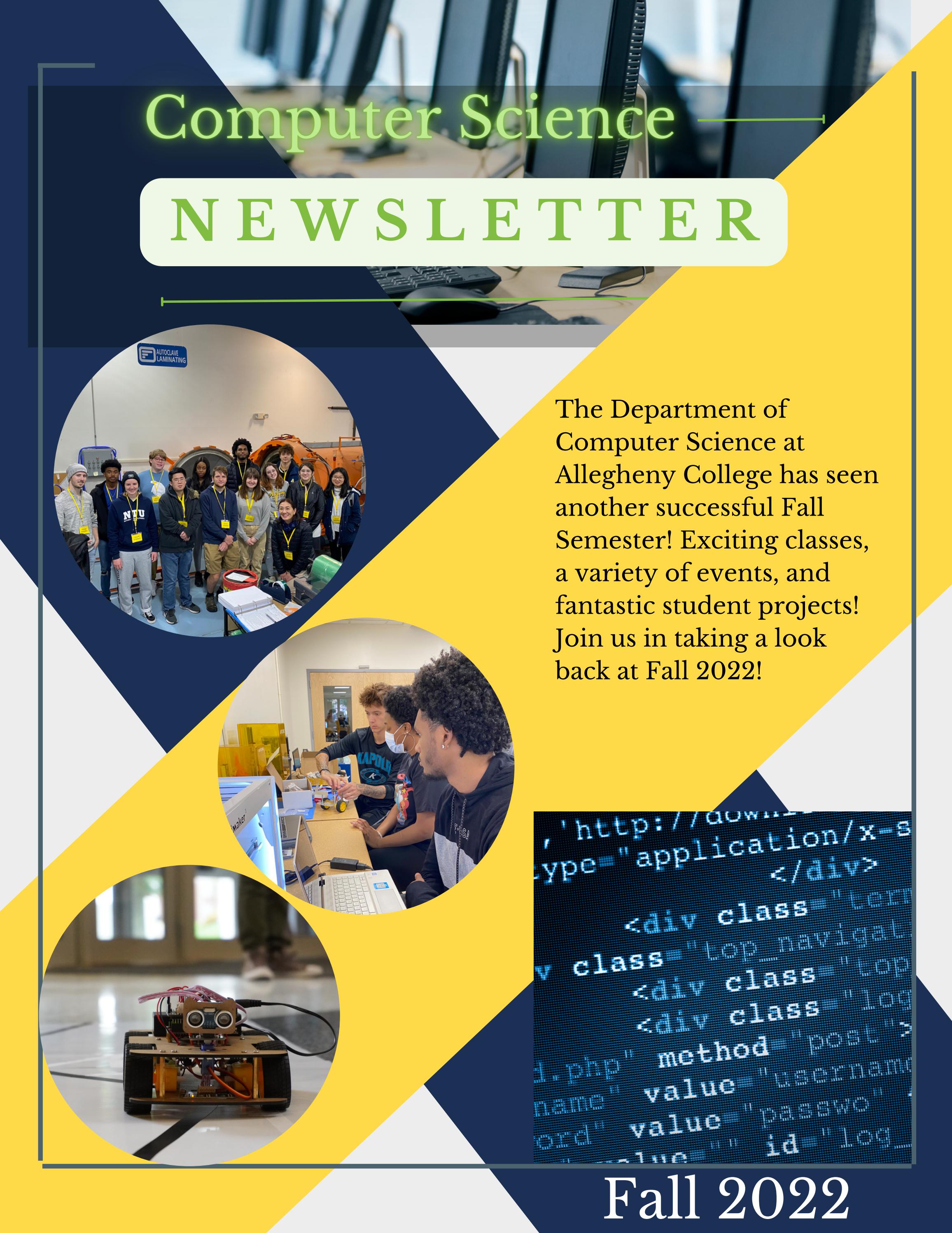 Computer Science Newsletter - Fall 2022 by Allegheny College - Issuu