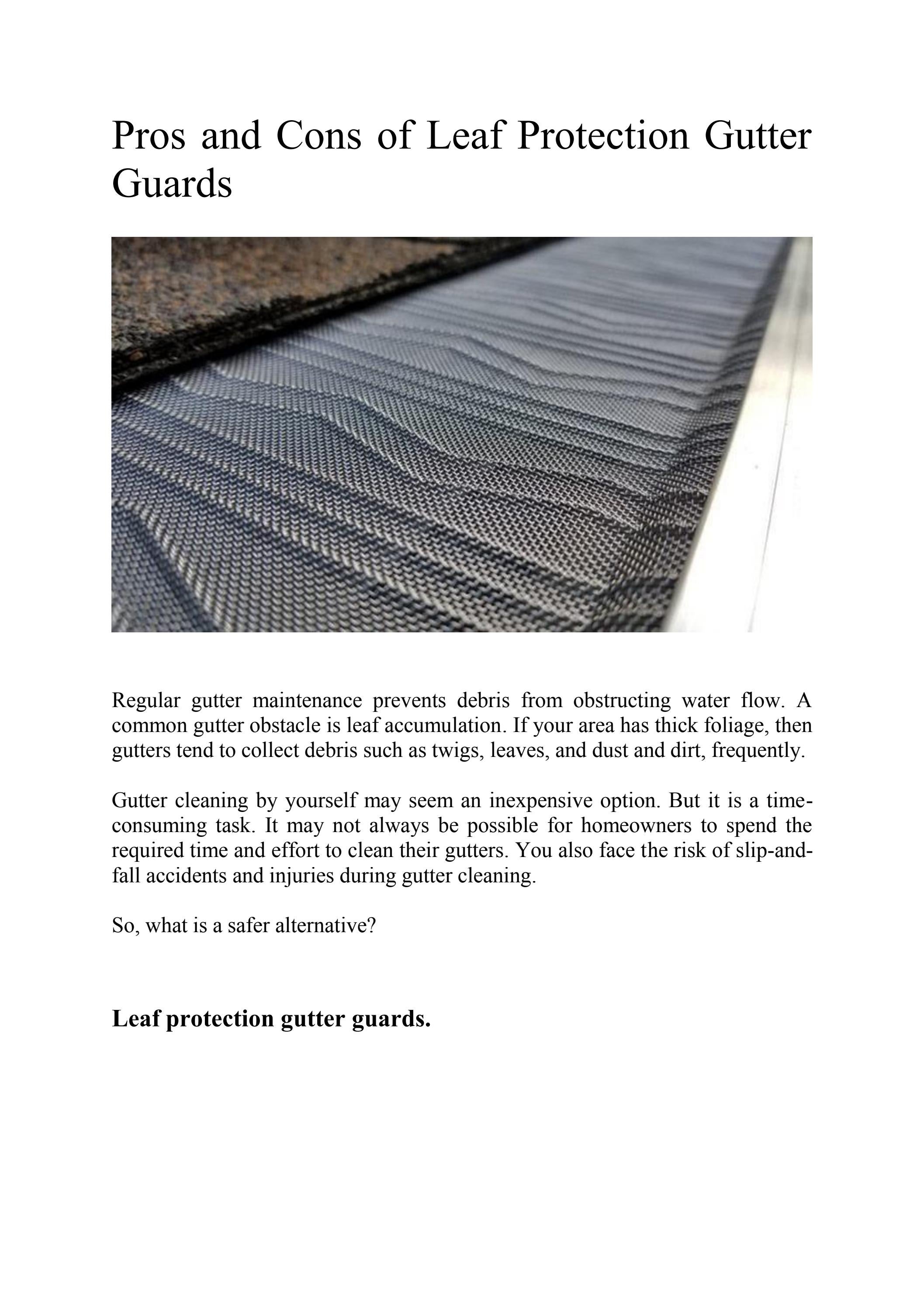 Pros and Cons of Leaf Protection Gutter Guards by Royal Gutters - Issuu