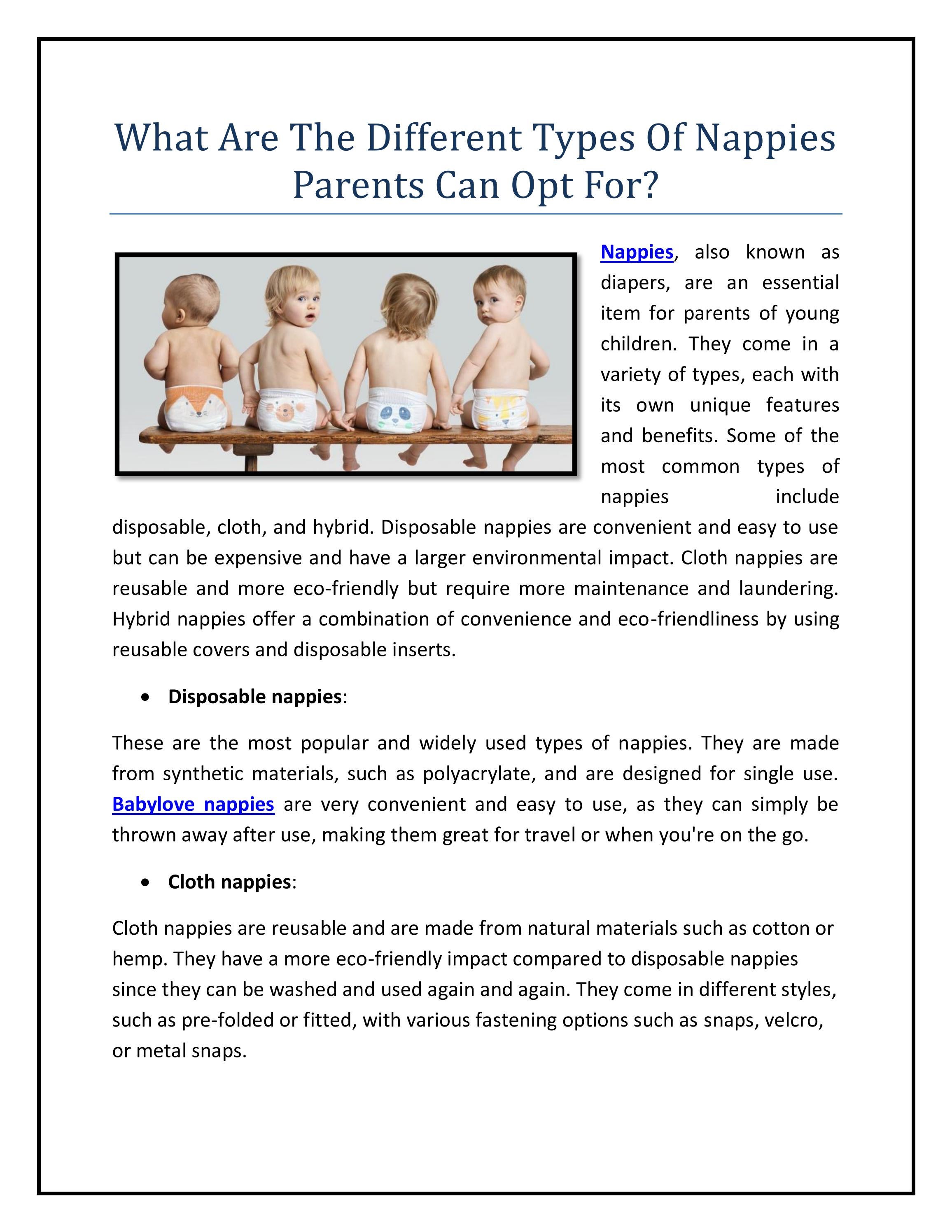 What Are The Different Types Of Nappies Parents Can Opt For? by NAN ...