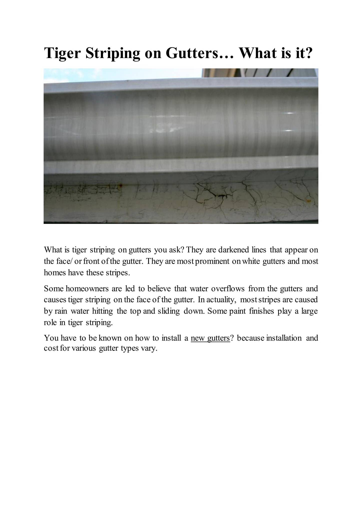 Tiger Striping on Gutters… What is it? by Royal Gutters - Issuu