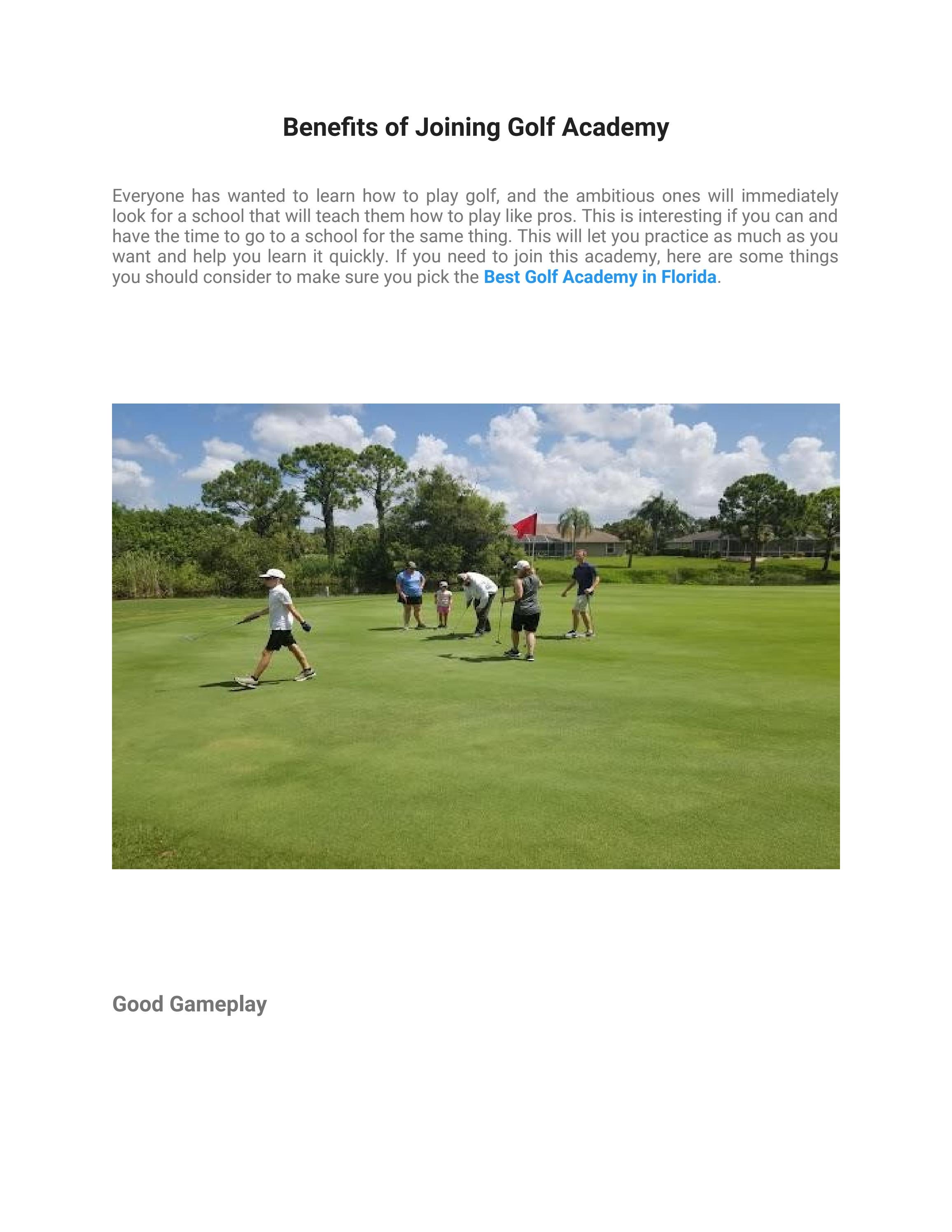 Benefits of Joining Golf Academy by Rotonda Golf & Country Club - Issuu