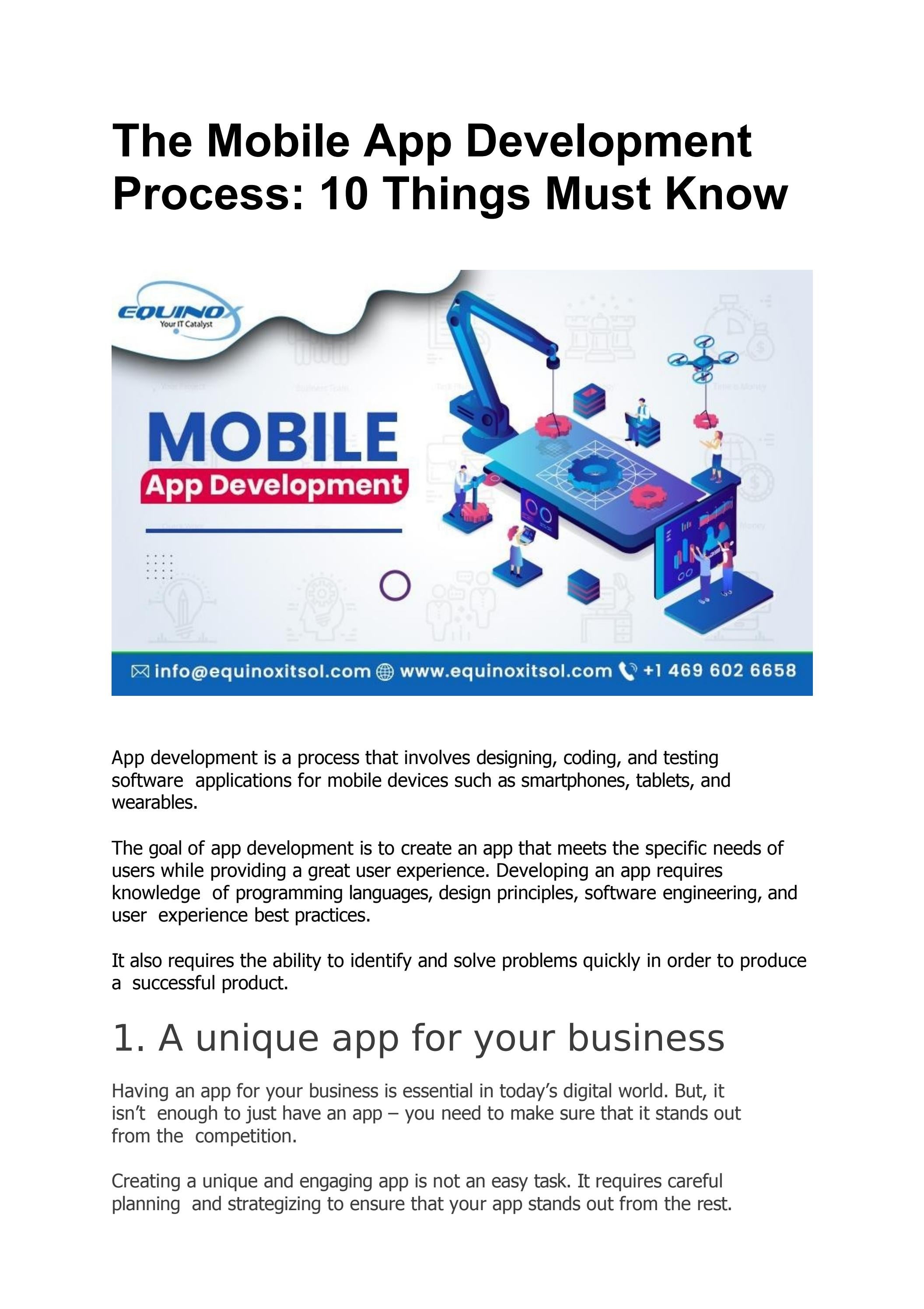 The mobile app development process 10 things you must know by equinoxit ...