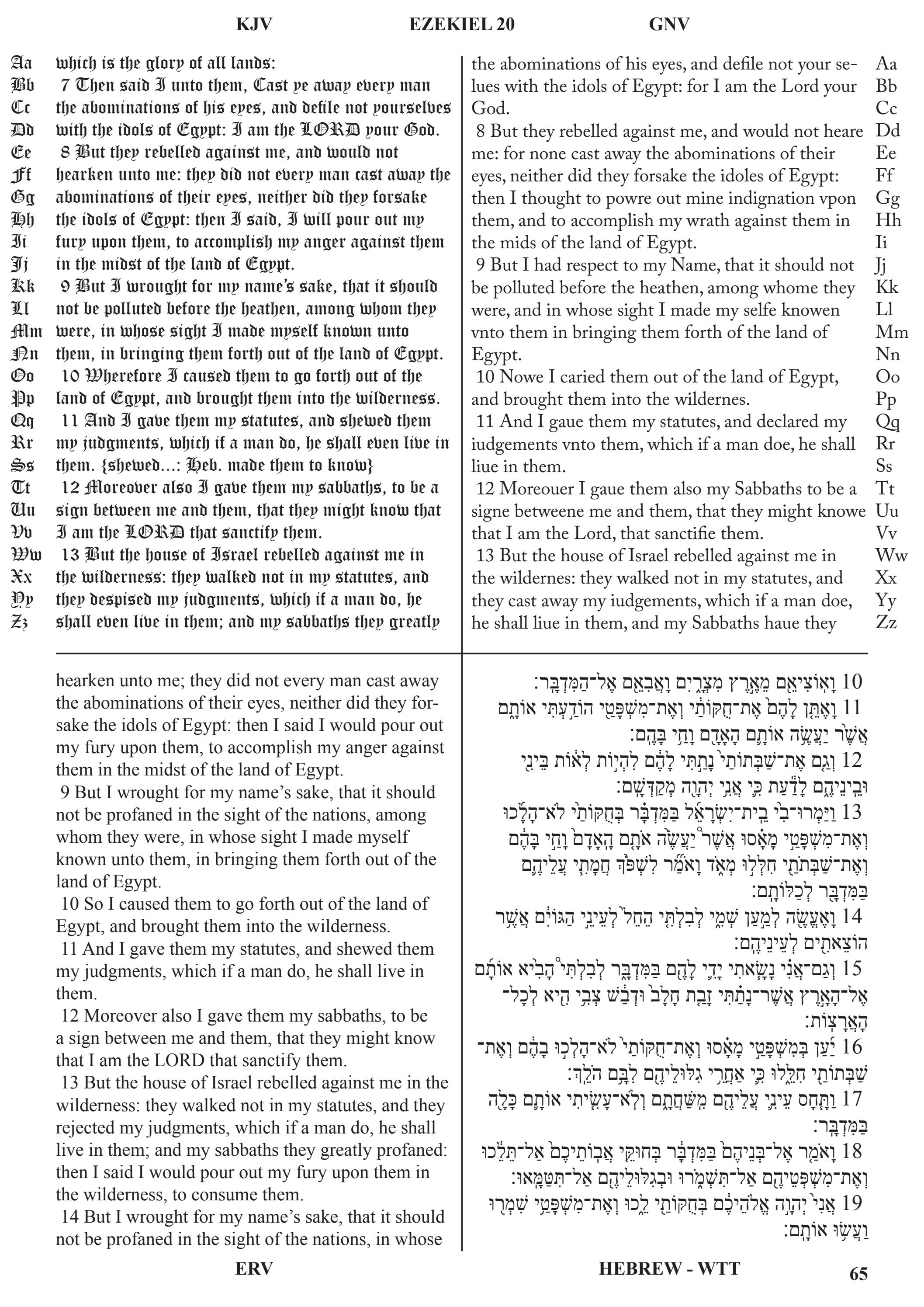 Original KJV GNV ERV HEBREW Parallel Bible-2701-3038 Part 7 by Sajeeva ...