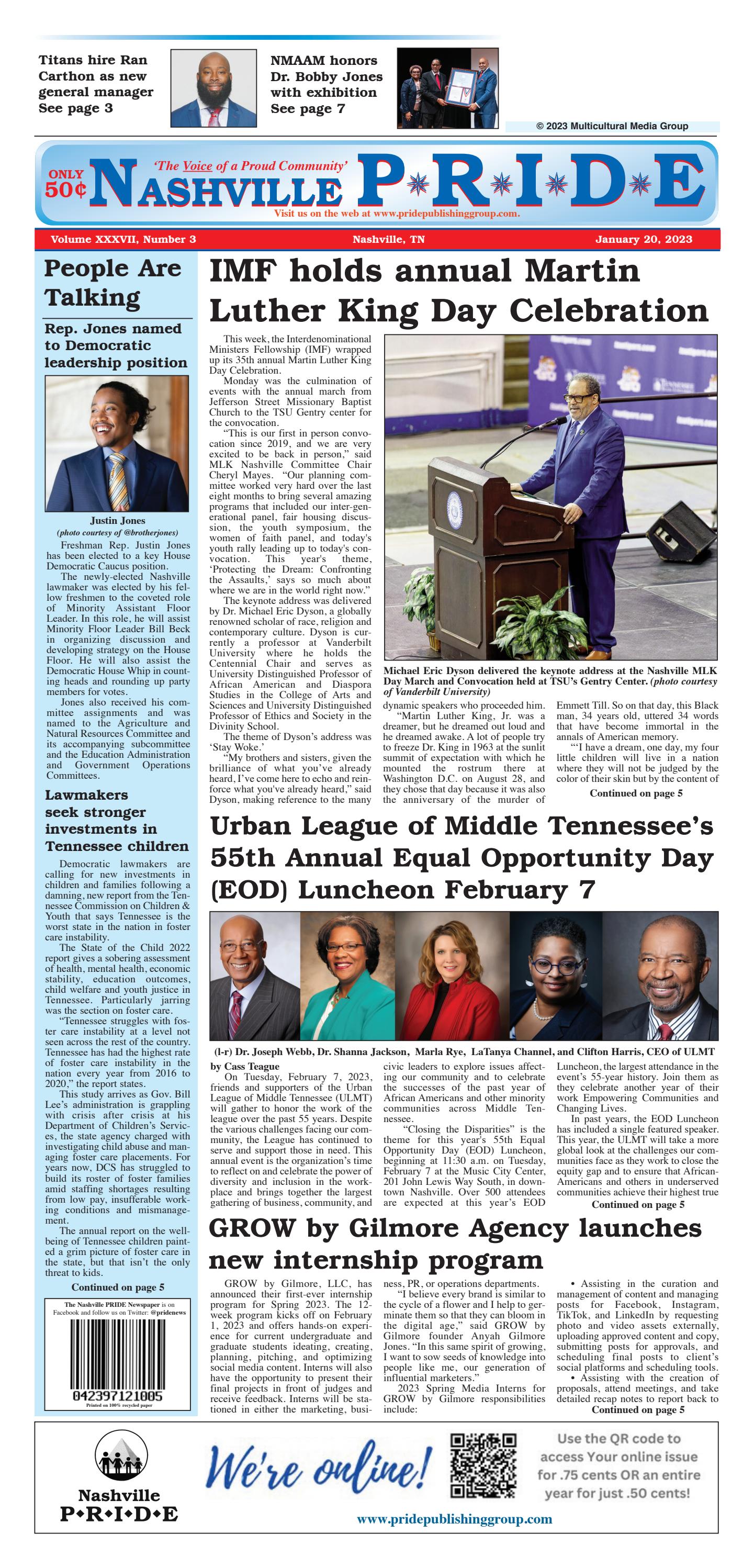 Nashville PRIDE January 20, 2023 by Nashville Pride Newspaper - Issuu