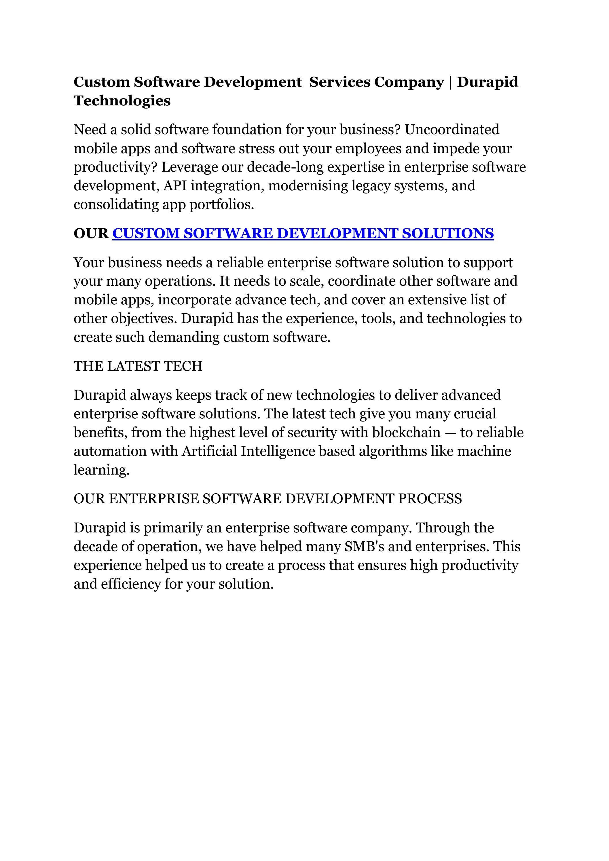 Custom Software Development Services Company | Durapid Technologies by Durapid Technologies - Issuu
