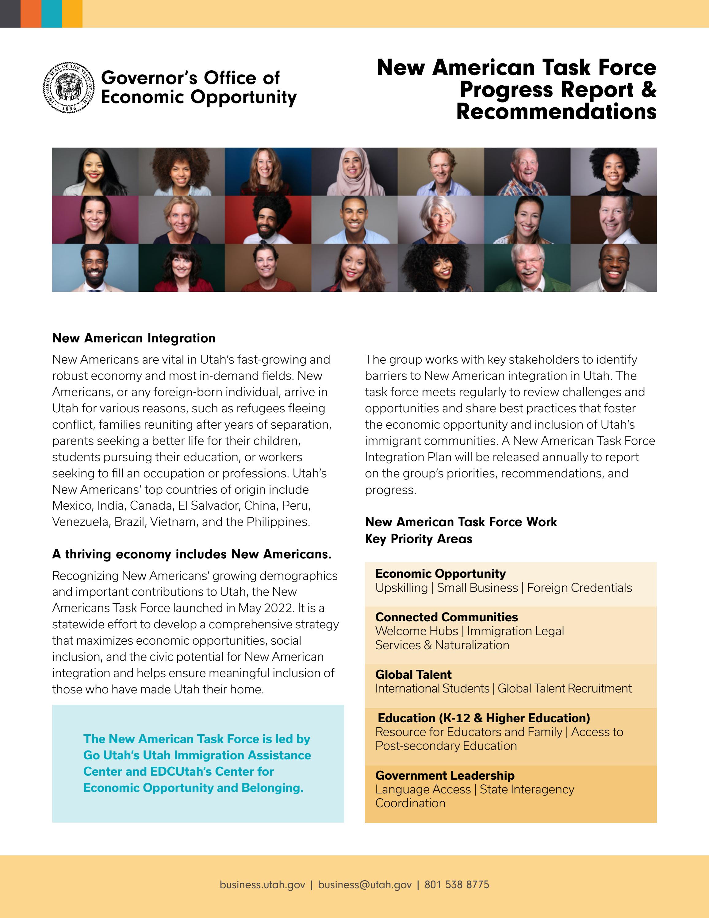 New American Task Force Progress Report & Recommendations by Utah ...