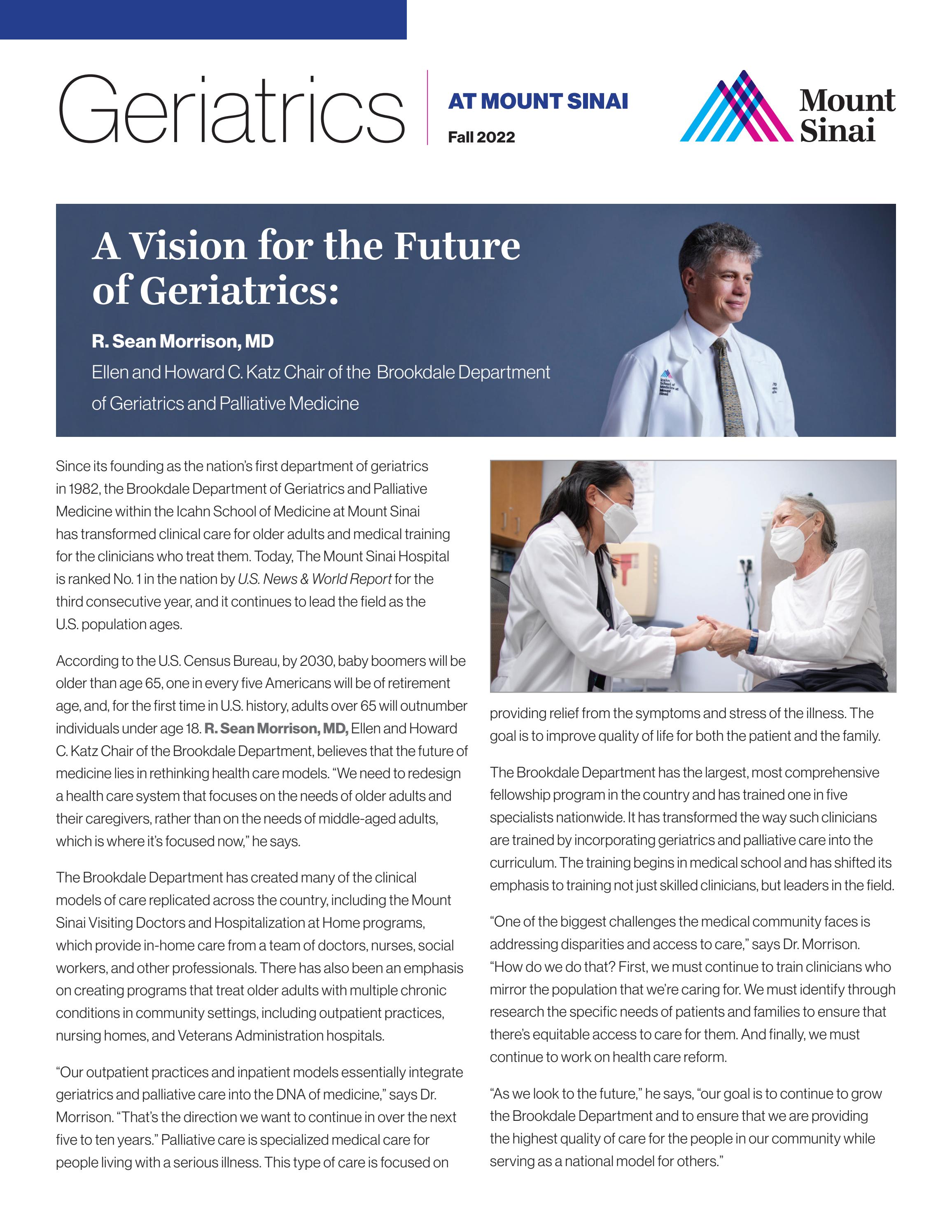 Geriatrics at Mount Sinai Fall 2022 Newsletter by Brookdale Department ...