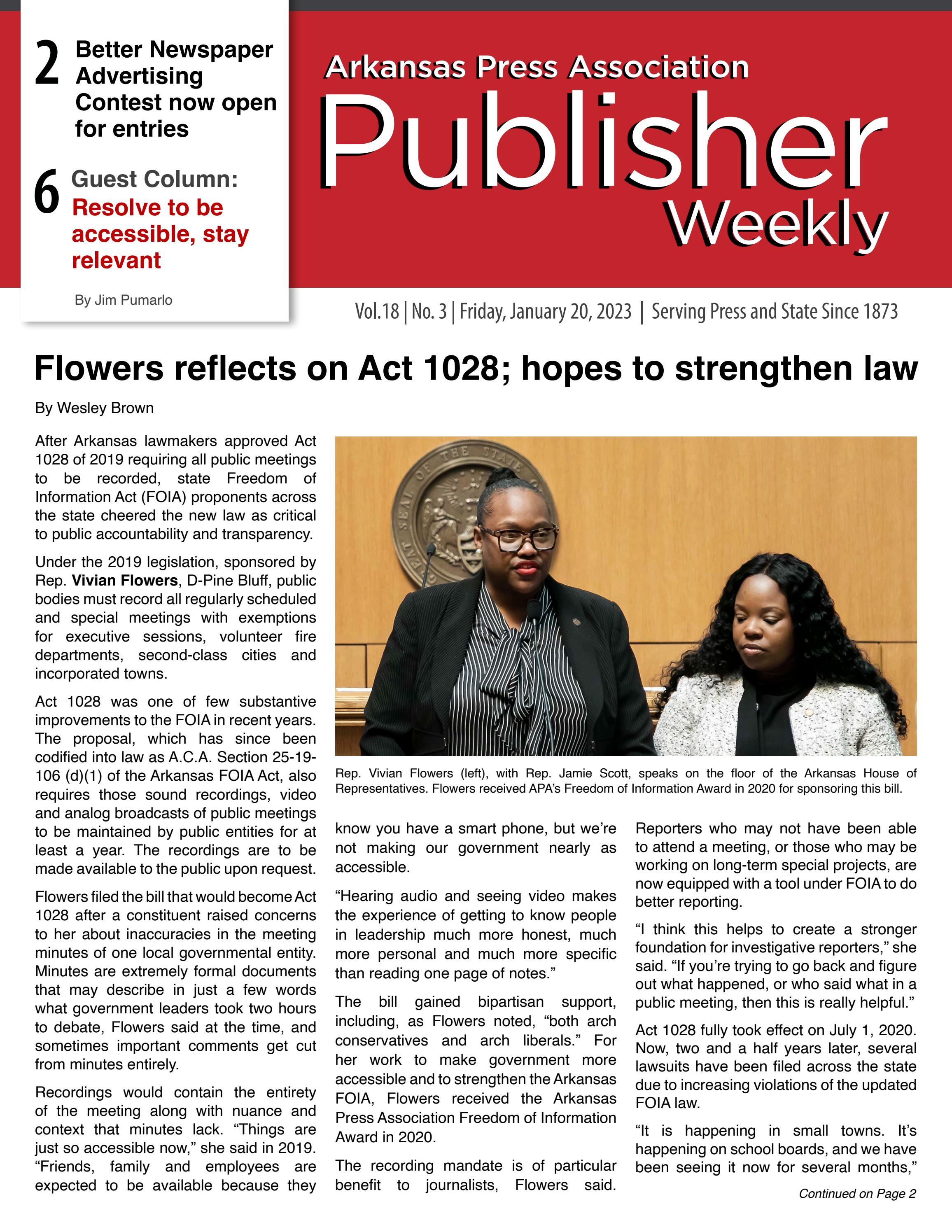 Arkansas Publisher Weekly: January 20, 2023 by Arkansas Press ...