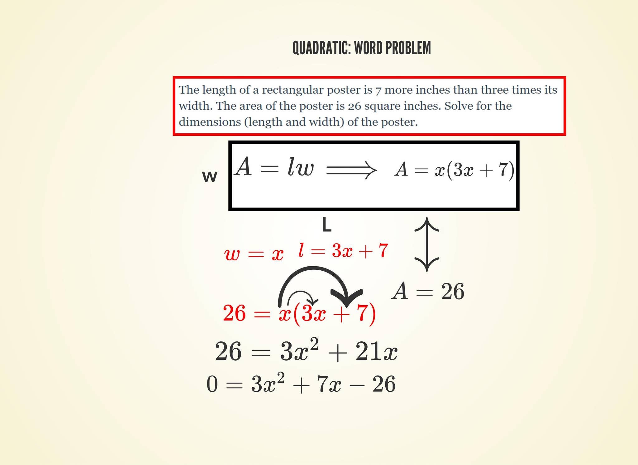 Quadratic Word Problem by Math Topics by Dr. Marrero - Issuu