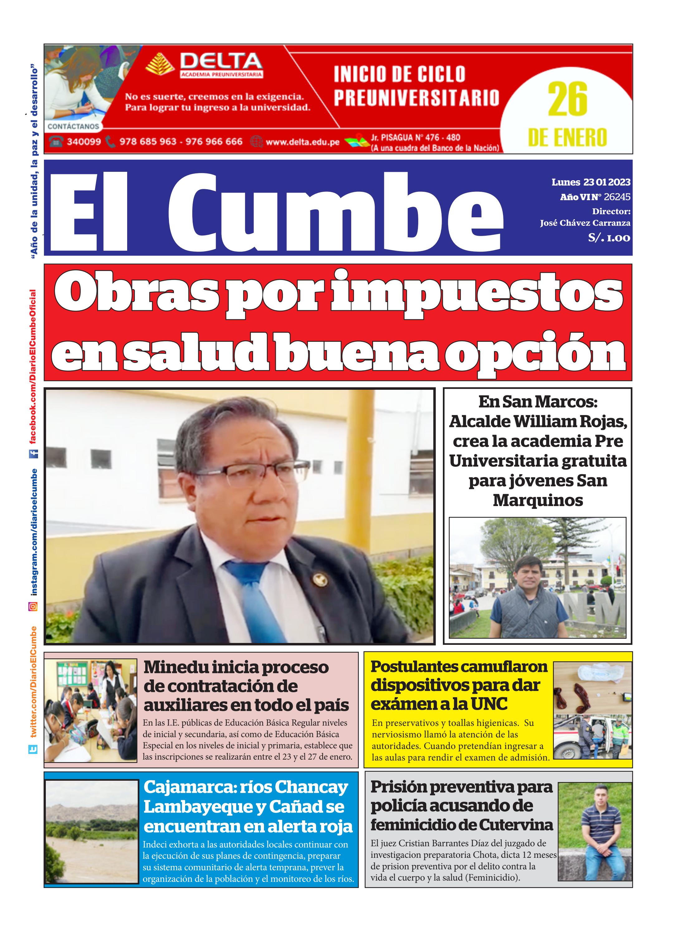 Diario EL CUMBE 23 de ENERO del 2023 by diarioelcumbecajamarca - Issuu