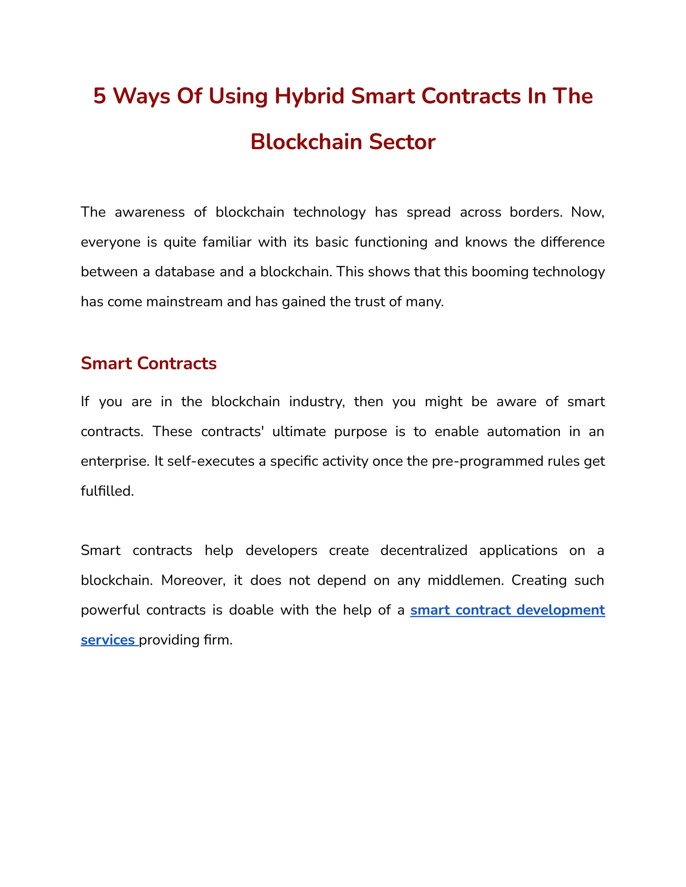 5 Ways Of Using Hybrid Smart Contracts In The Blockchain Sector By Madelyn Nora Issuu