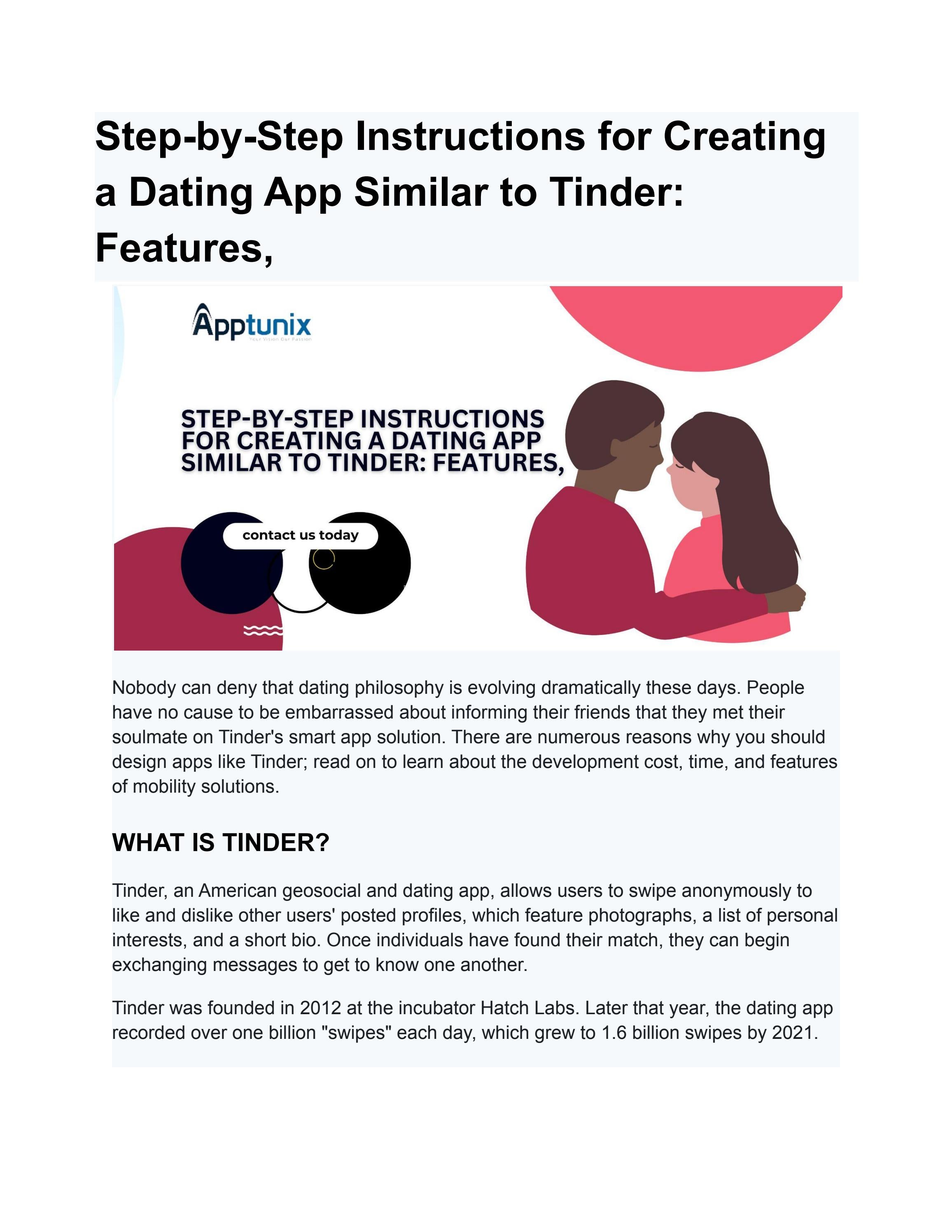 Step-by-Step Instructions for Creating a Dating App Similar to Tinder ...