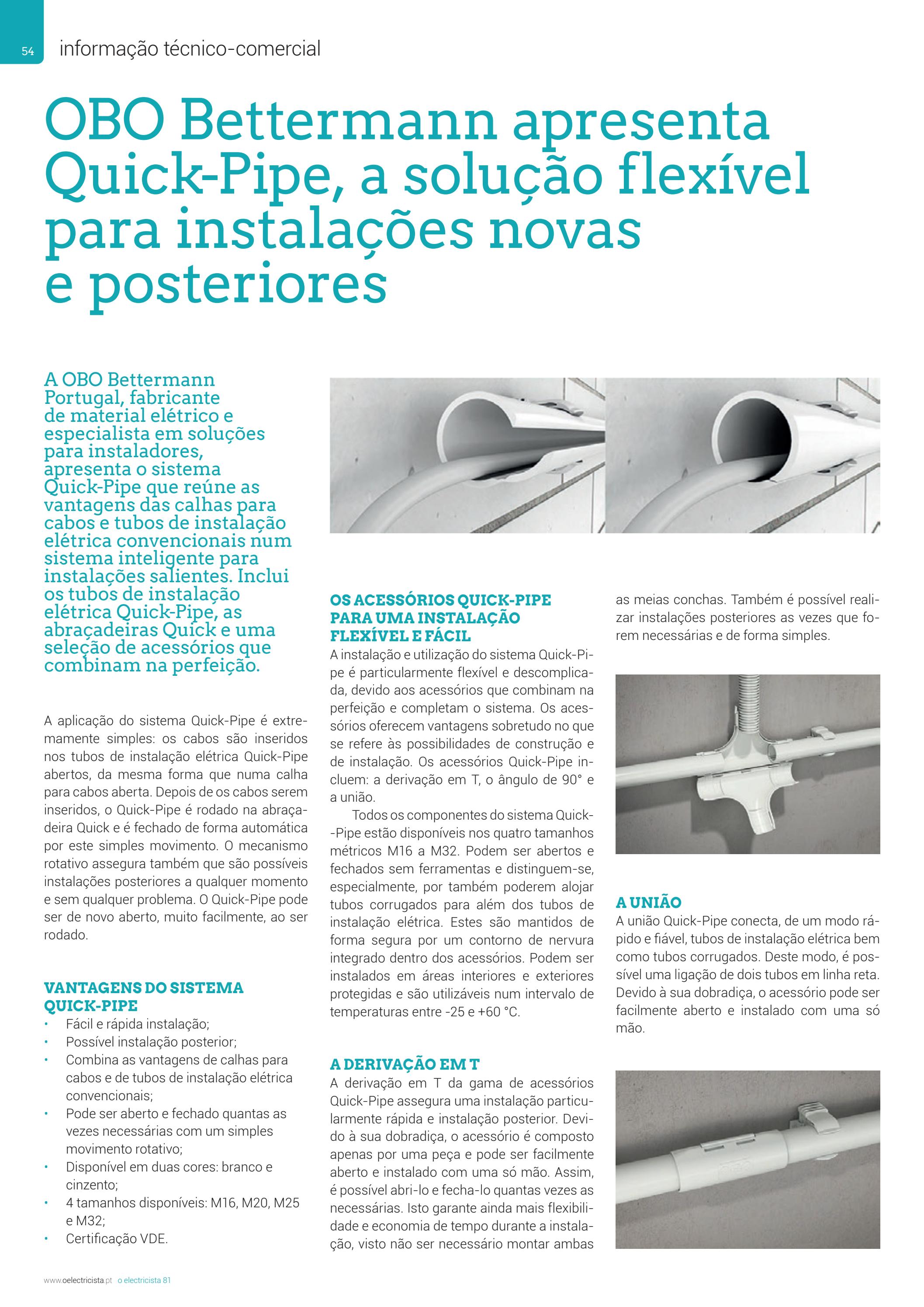 OBO Bettermann apresenta Quick-Pipe, a solução flexível para ...