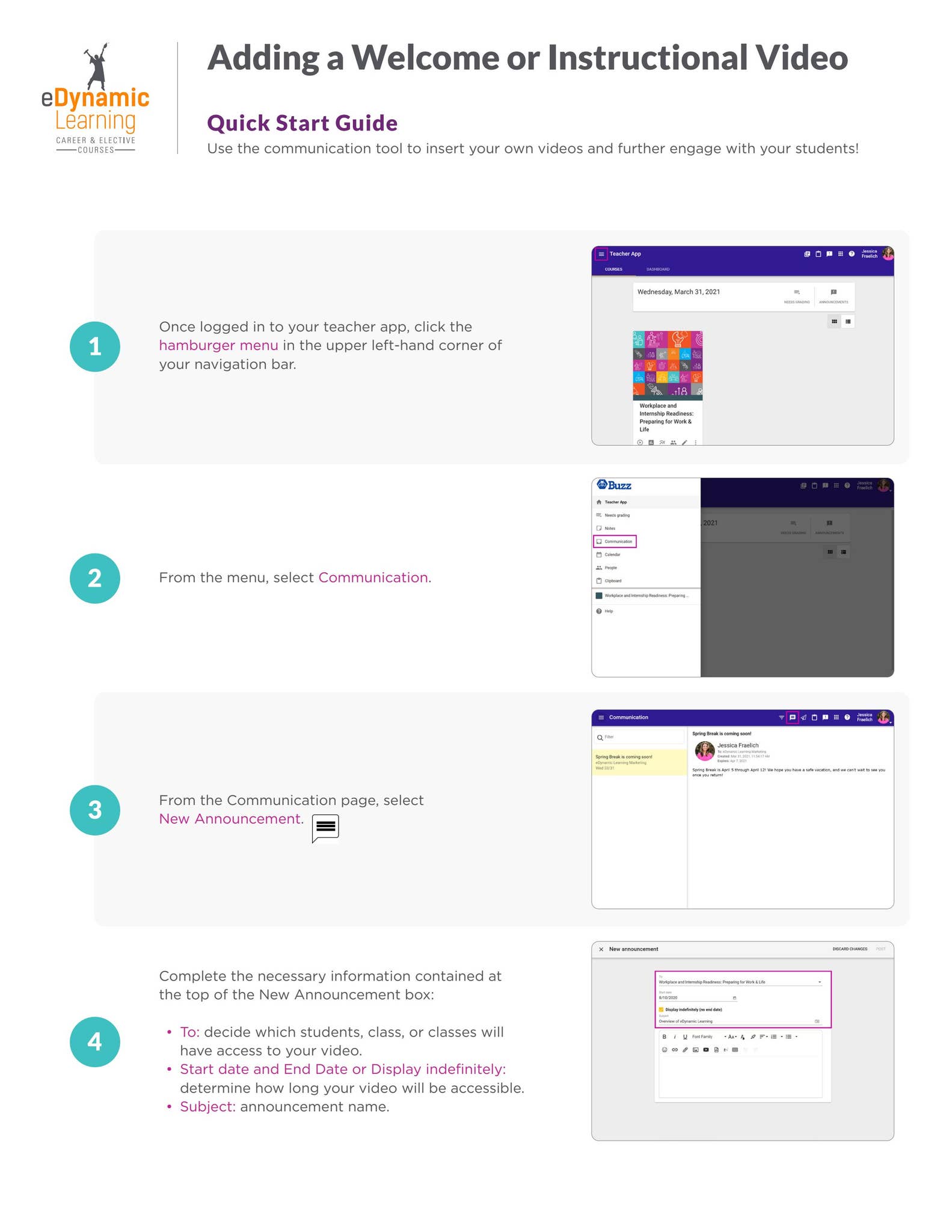 How to Guide: Adding a Welcome or Instructional Video by ...