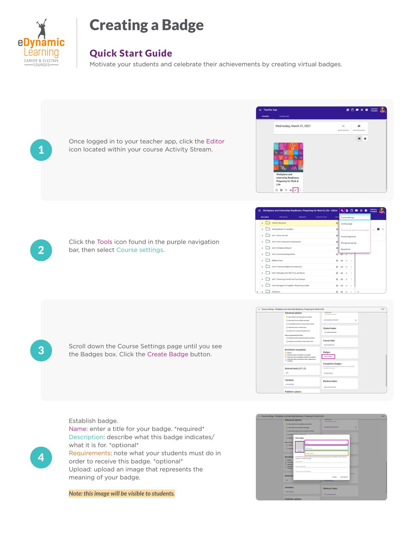 How to Guide: Creating a Badge by edynamiclearning - Issuu