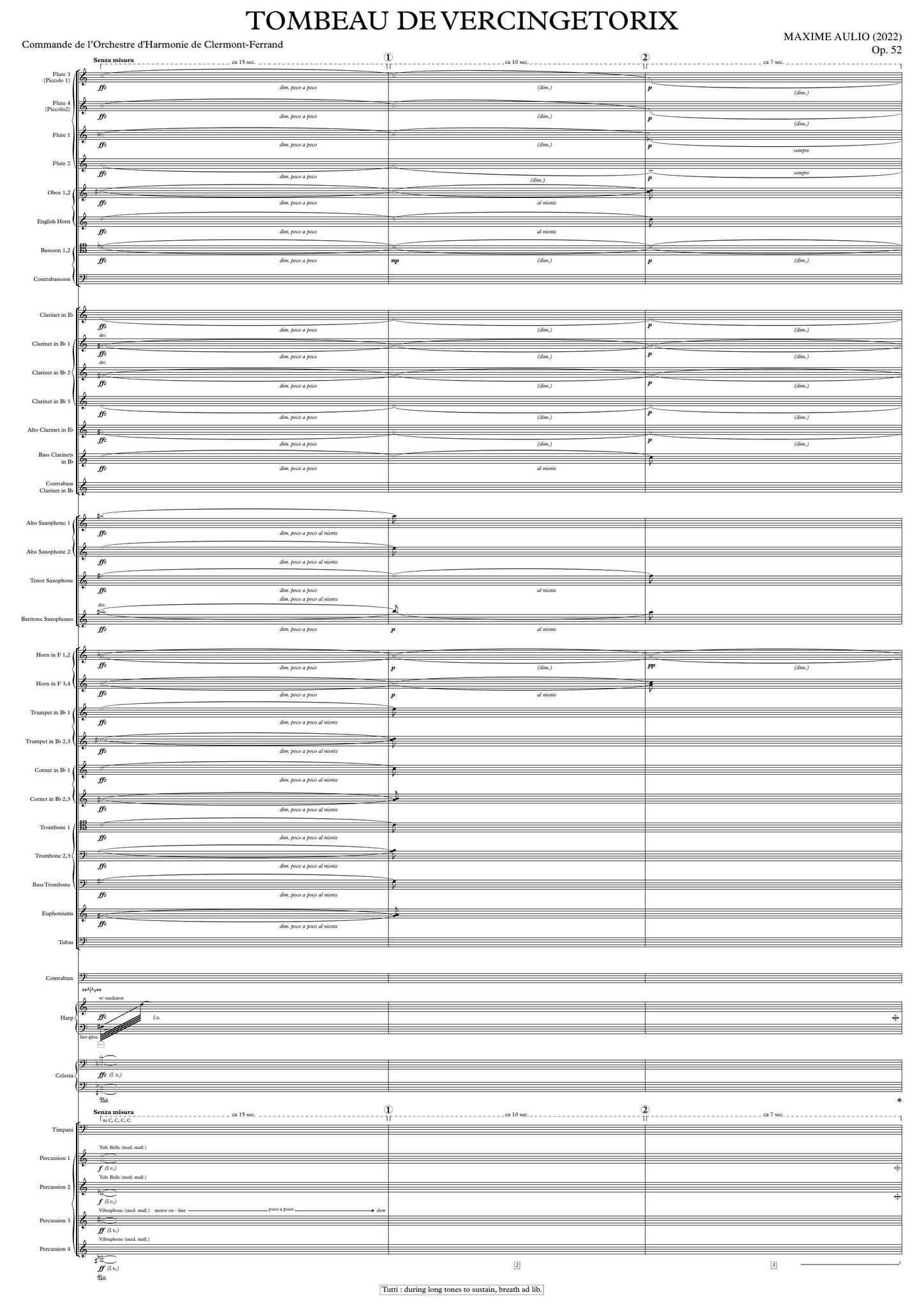 AULIO Maxime - Tombeau de Vercingétorix, pour orchestre d'harmonie by ...