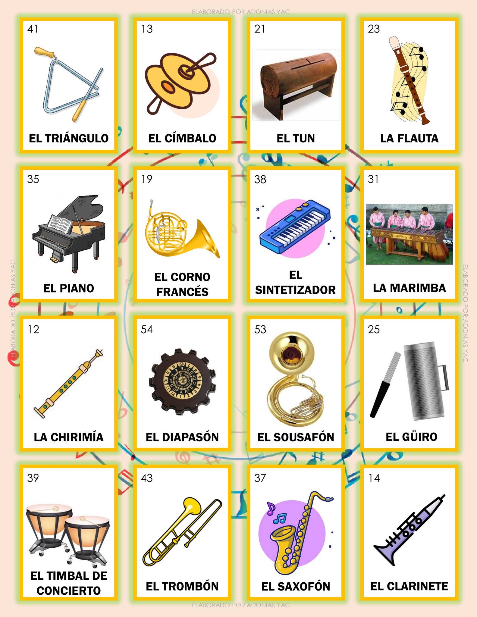Lotería de Instrumentos Musicales by Eleazar Adonias Yac Turcios - Issuu
