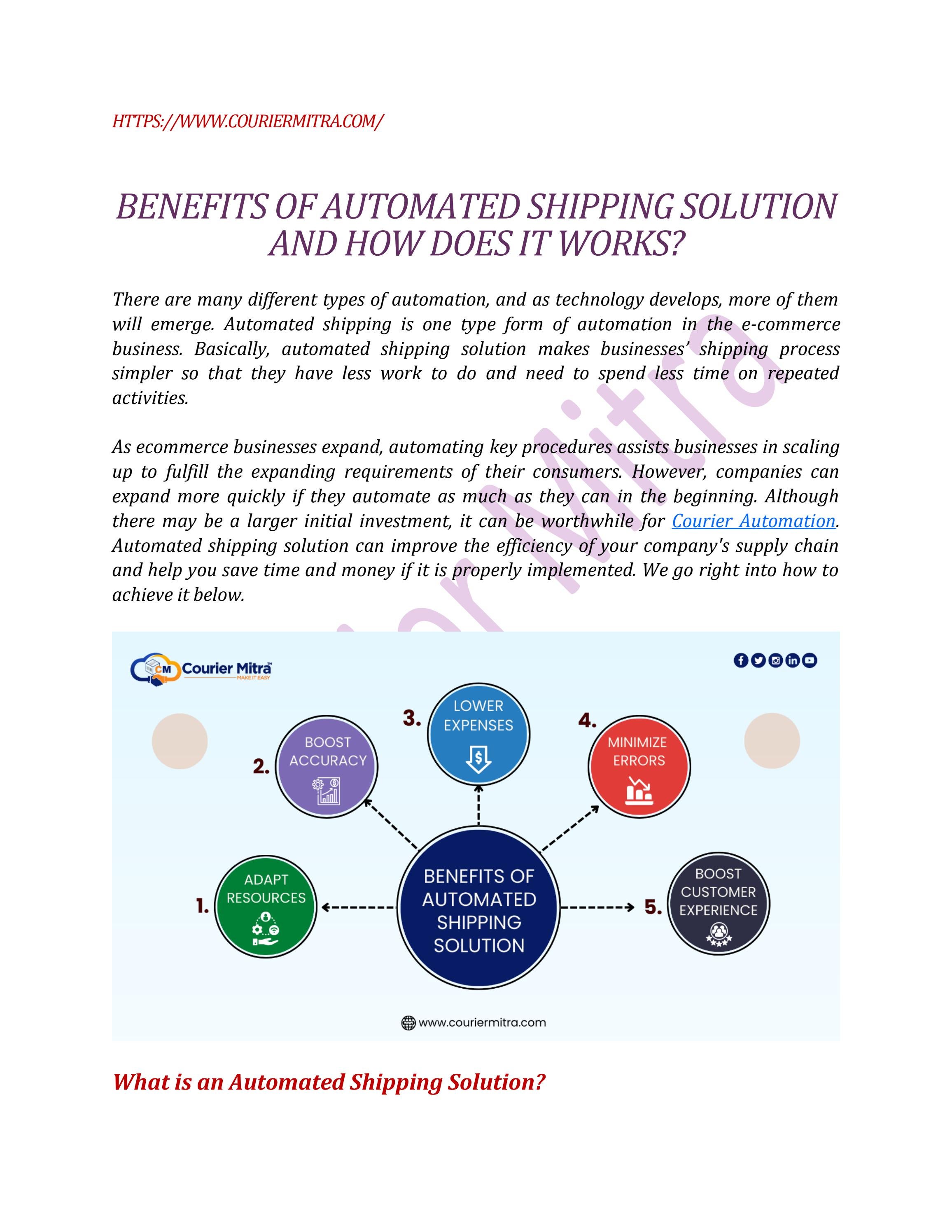 Benefits of Automated Shipping Solution and How does It Works? by ...