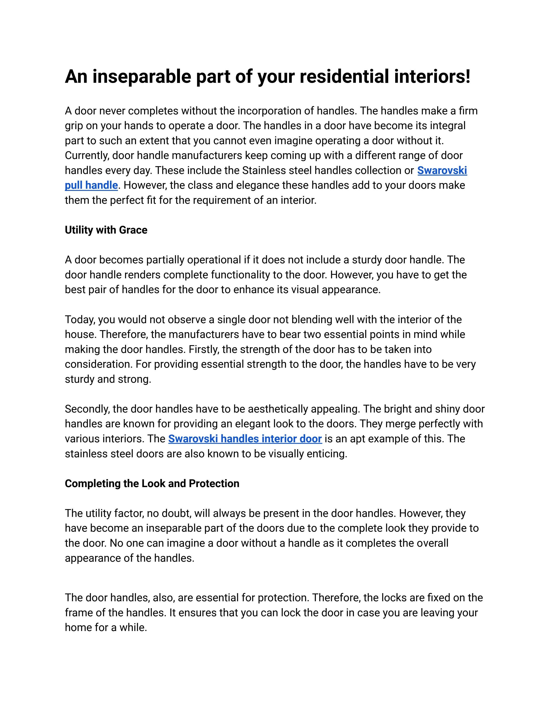 Door Handles – An inseparable part of your residential interiors! by ...