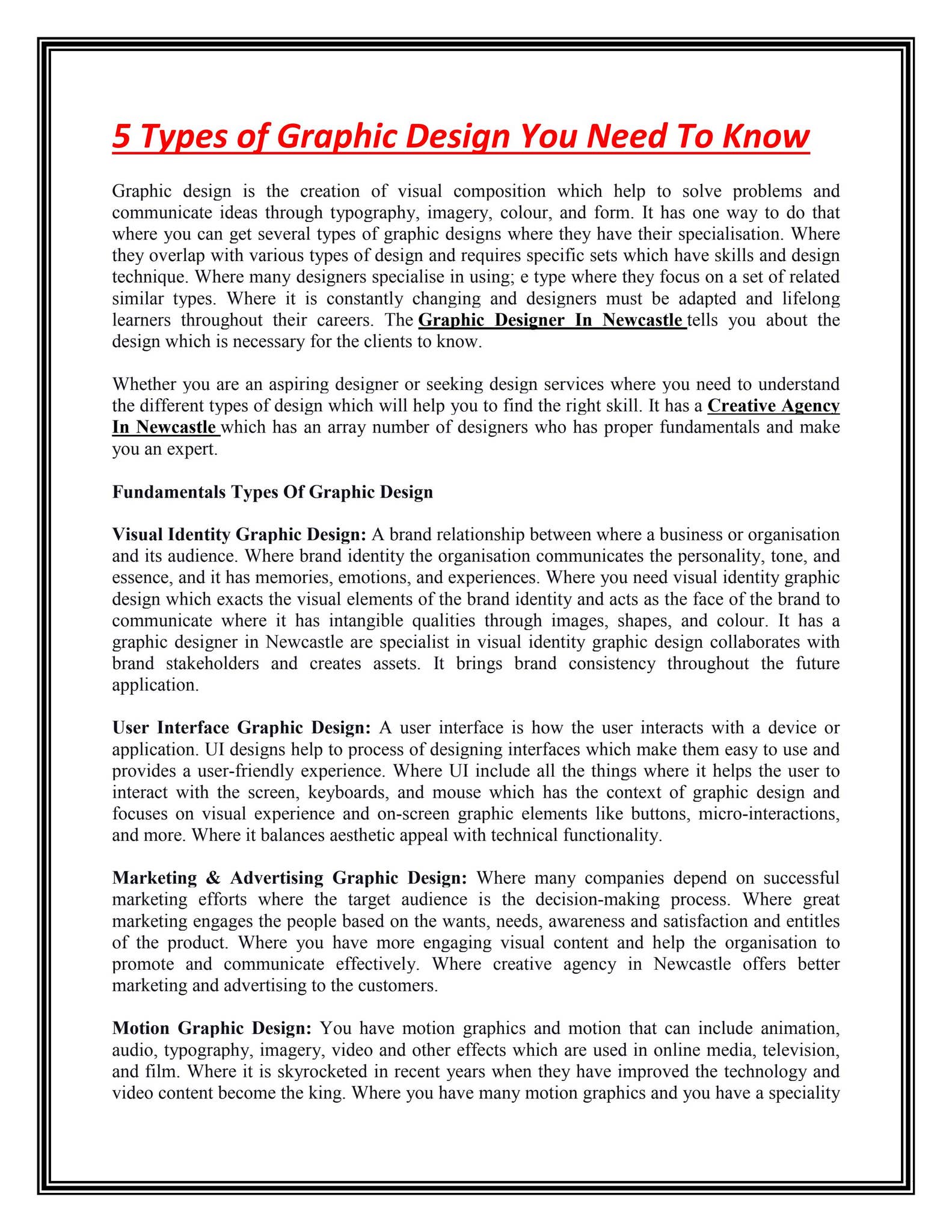 5 Types Of Graphic Design You Need To Know by rizeroven - Issuu