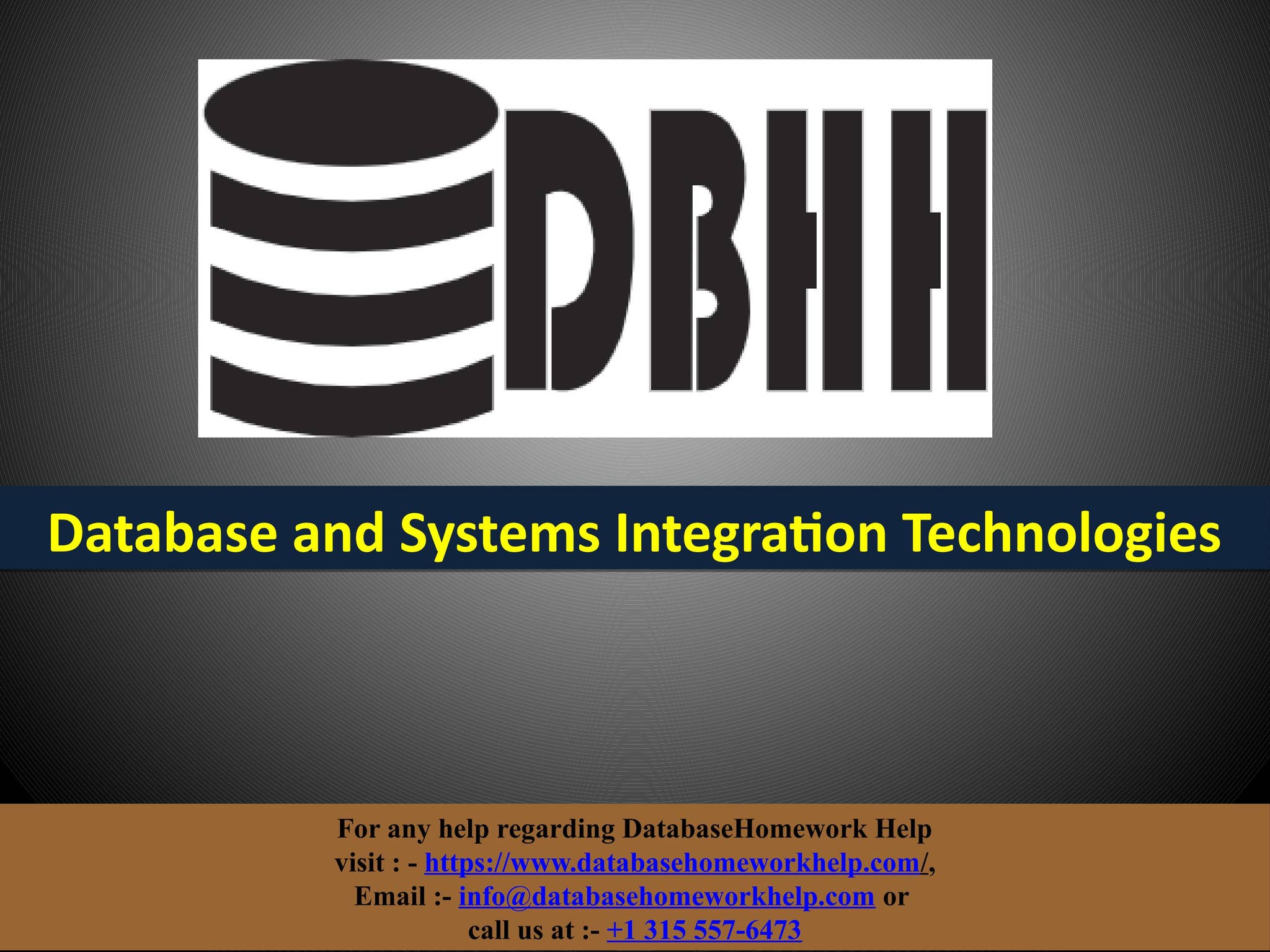 Database and system Integration Technologies by Database Homework Help ...