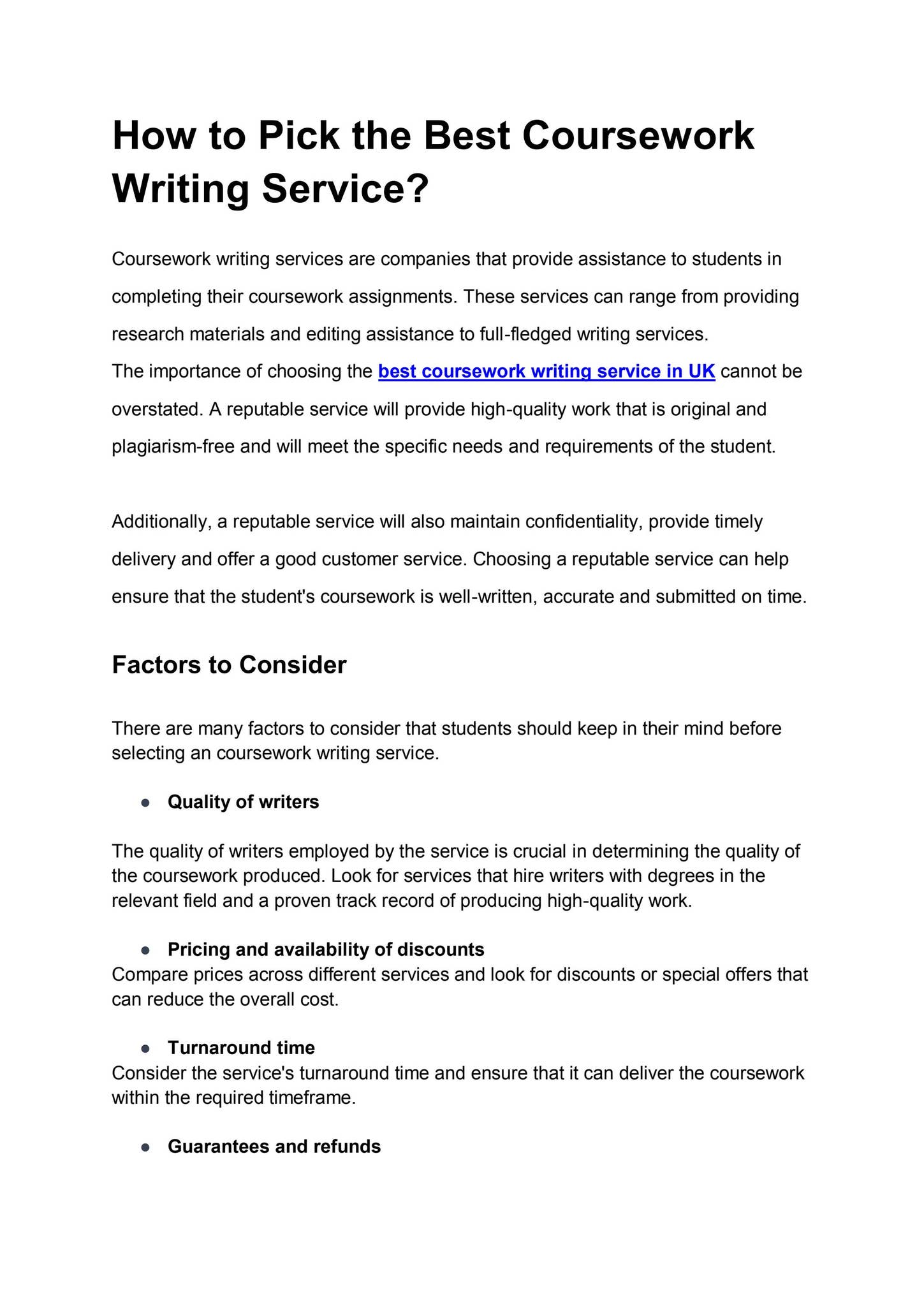 How to Pick the Best Coursework Writing Service? by Essays UK | The ...