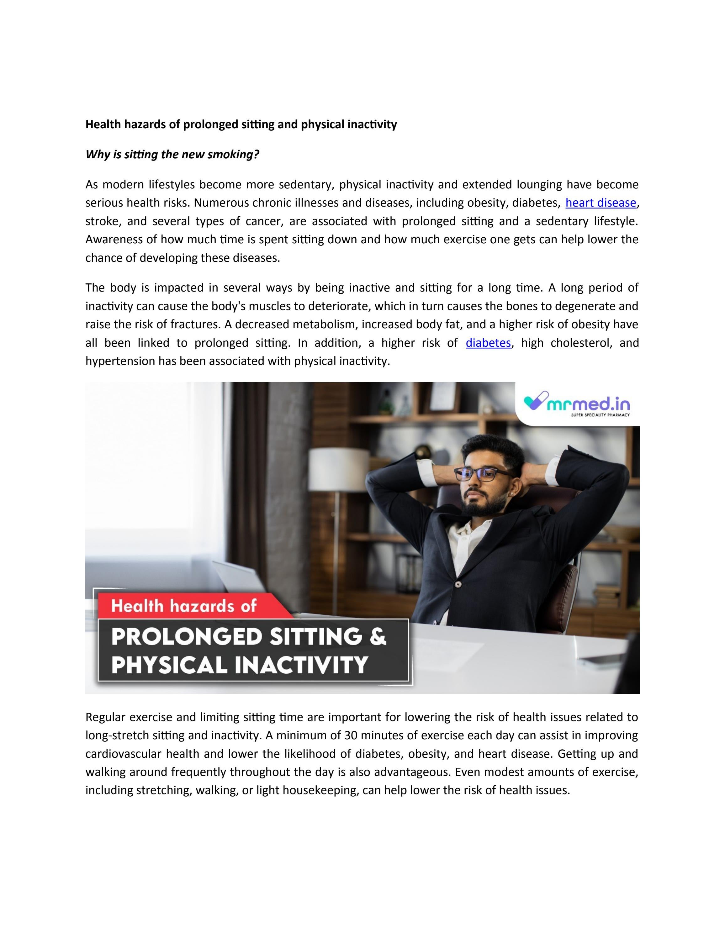 Health hazards of prolonged sitting by MrMedPharmacy - Issuu