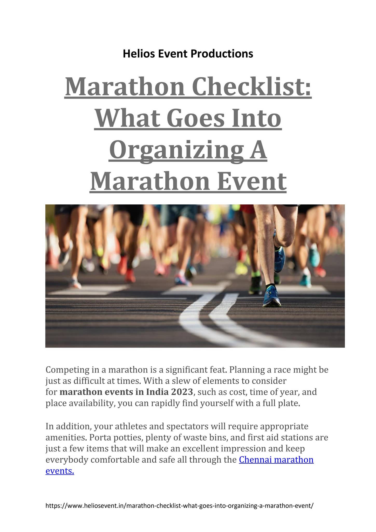 Marathon Checklist: What Goes Into Organizing A Marathon Event by ...