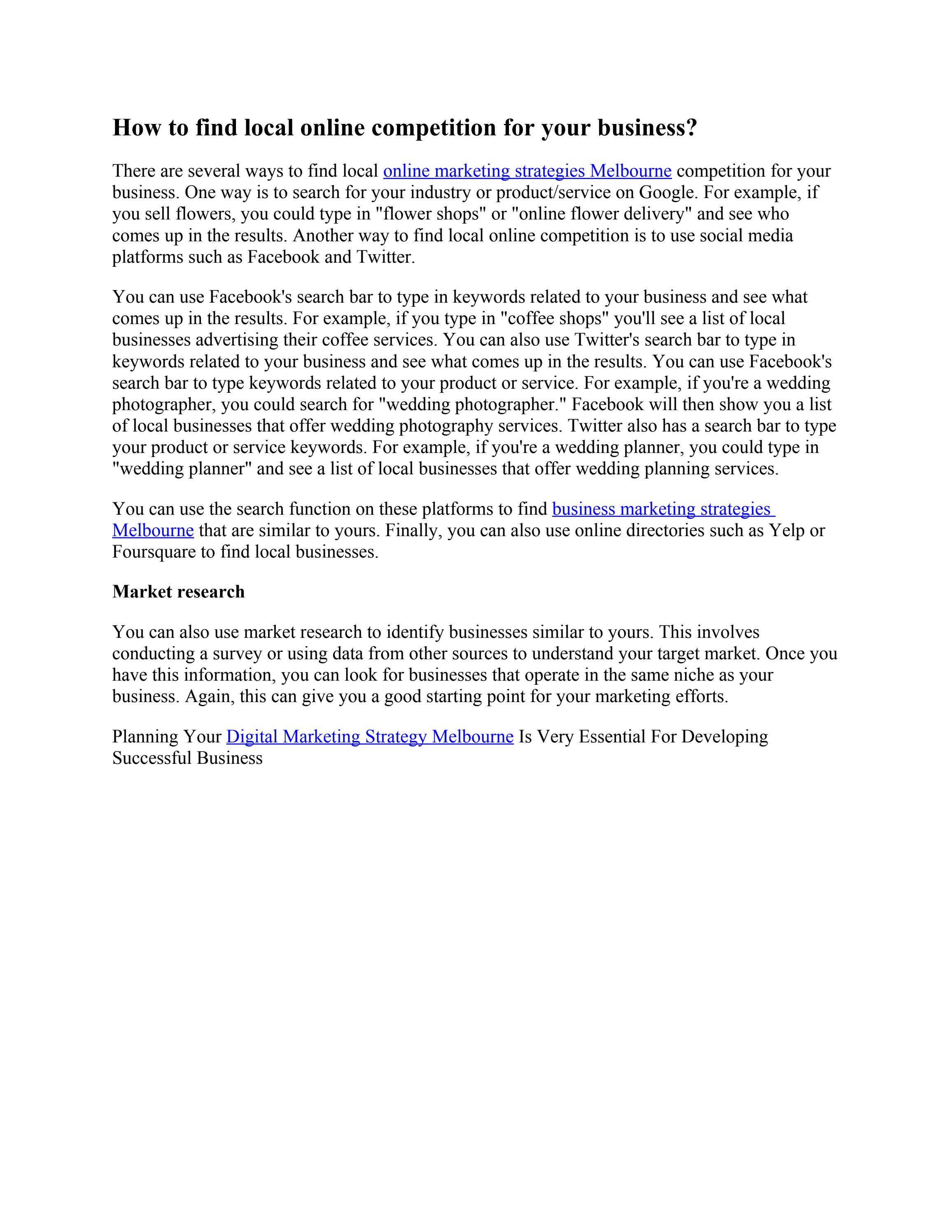 How to find local online competition for your business? by Marznow - Issuu