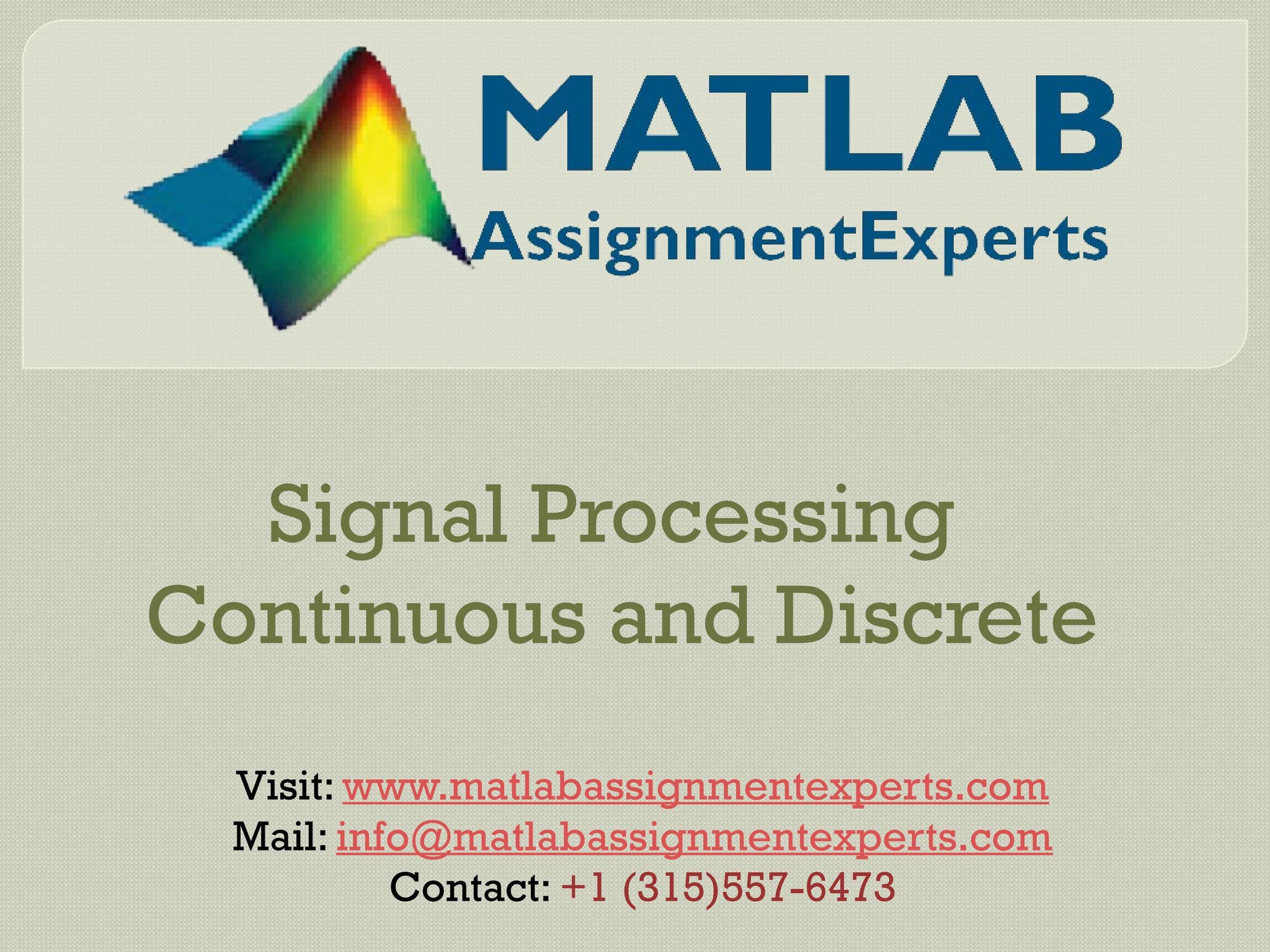 Signal Processing Assignment Help by Matlab Assignment Experts - Issuu