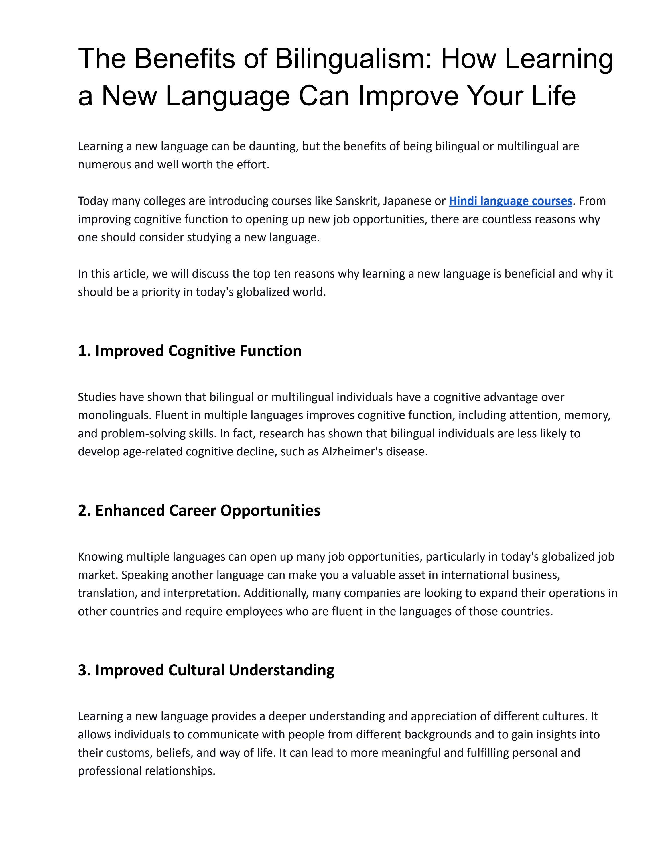 The Benefits of Bilingualism: How Learning a New Language Can Improve ...